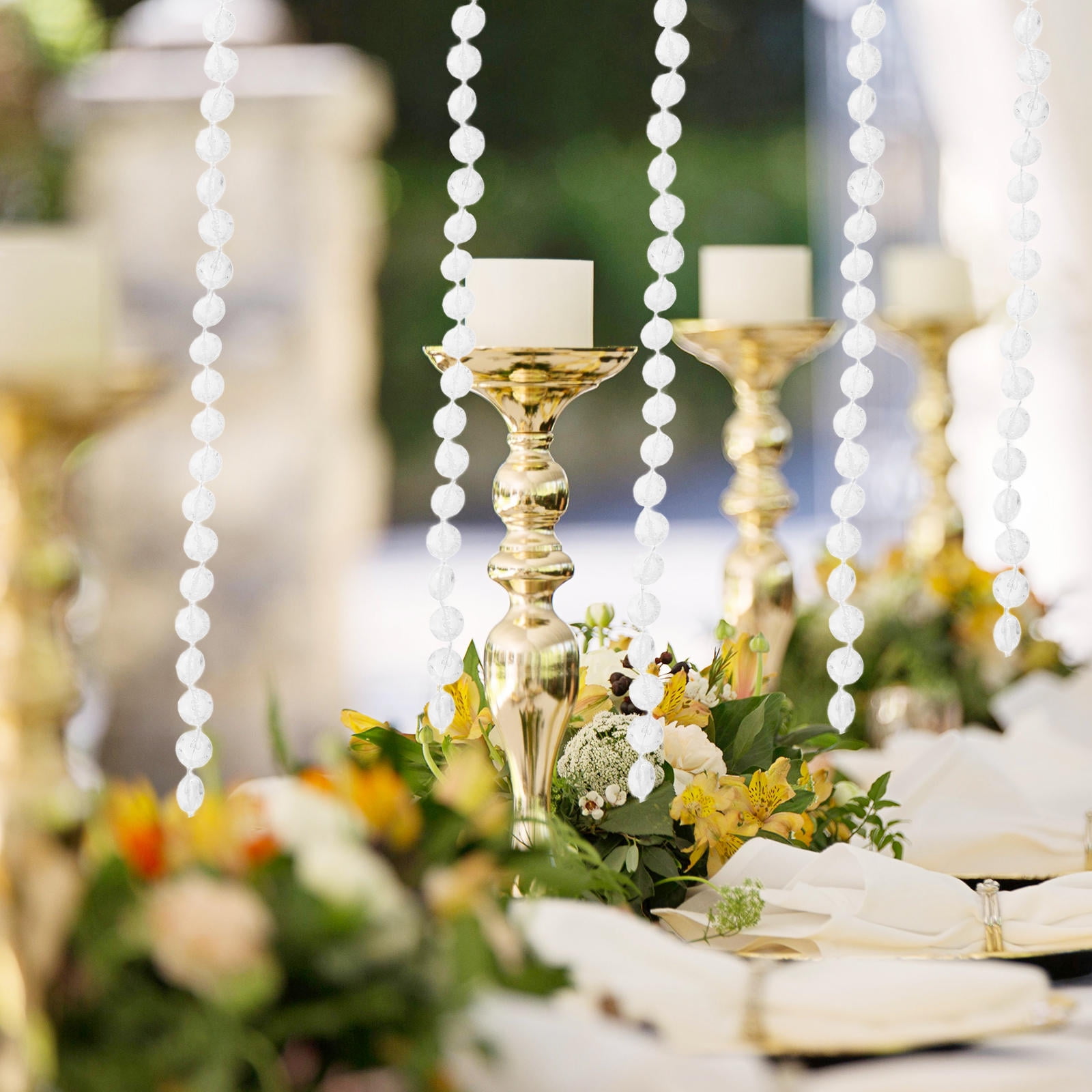 HINTRMENT 1Pcs Acrylic Crystal Strands Round Transparent Bead Garland ...