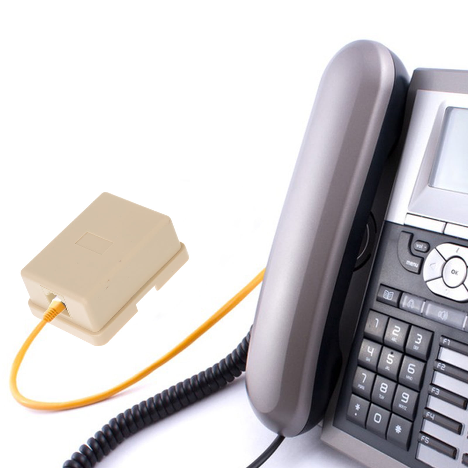 HINTRMENT 1Pcs Beige 6P4C Landline Splitter for Devices 5.4x3.9x2.1in ...