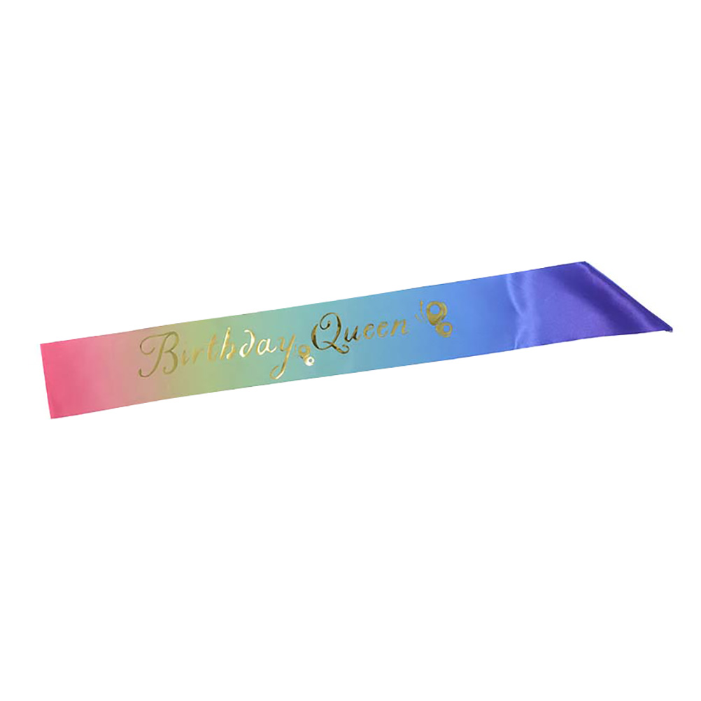 HINTRMENT 1Pcs Birthday Sash Women Multi Colored With Gold Letters ...