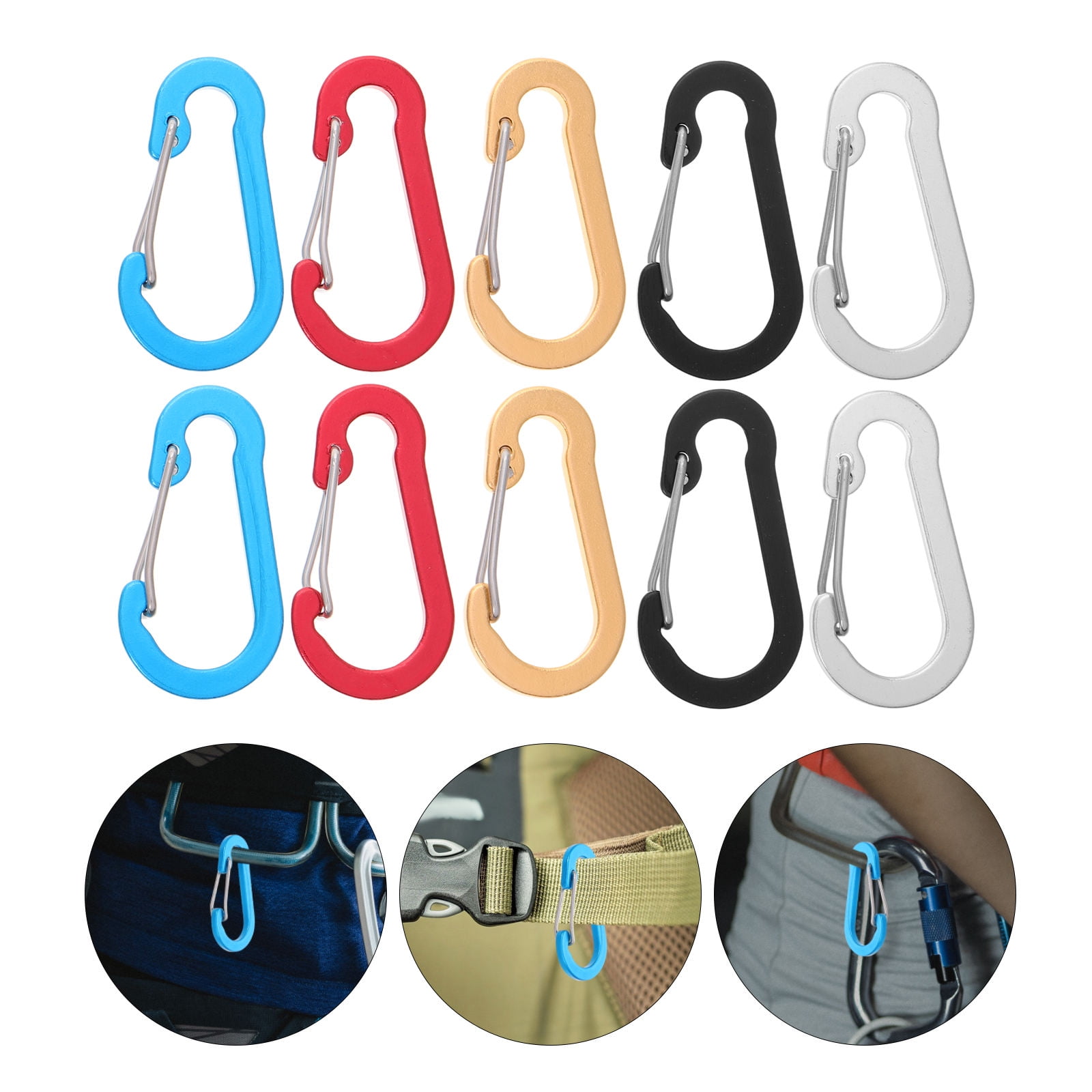 HINTRMENT 20Pcs Black Gourd Shape Carabiner Clips for Water Bottle Hook ...