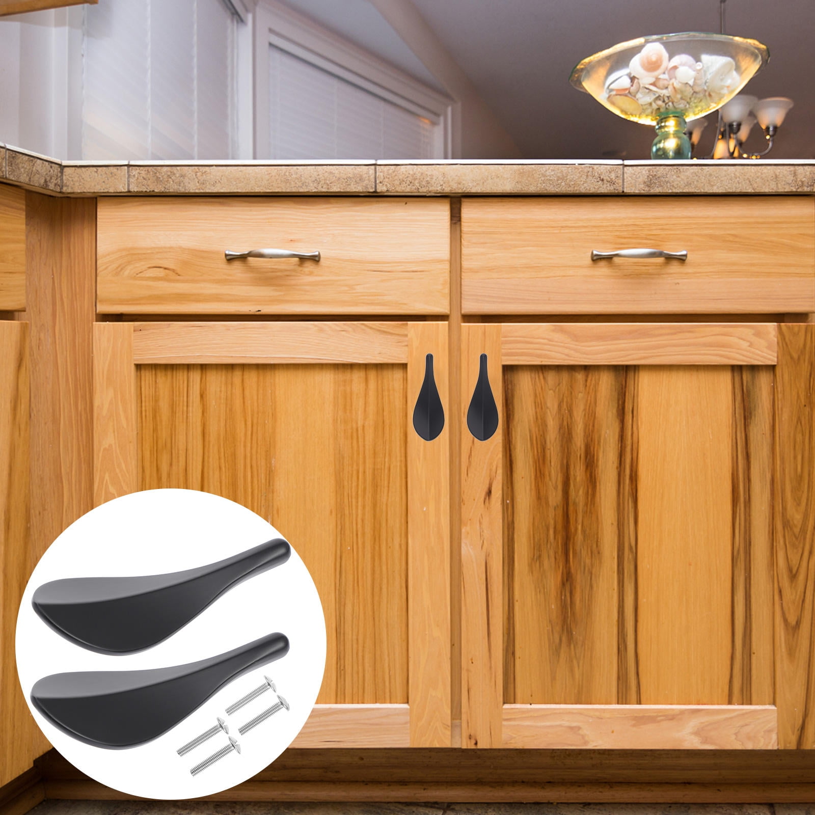 HINTRMENT 2Pcs Shaped Zinc Alloy Drawer Handle For Cupboards Furniture ...