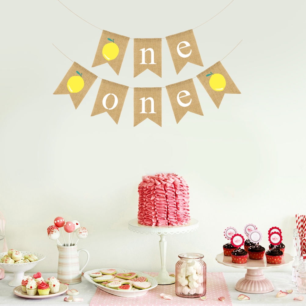 HINTRMENT 2Set Khaki Linen Swallowtail Banner for Reusable Birthday ...