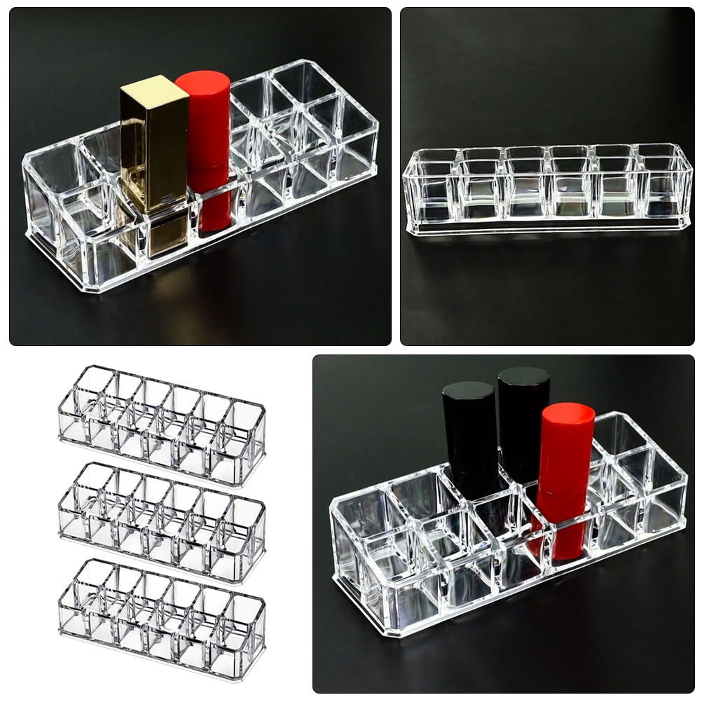 HINTRMENT 3Pcs Clear Lip Gloss Box Display Plastic Lipstick Organizer ...