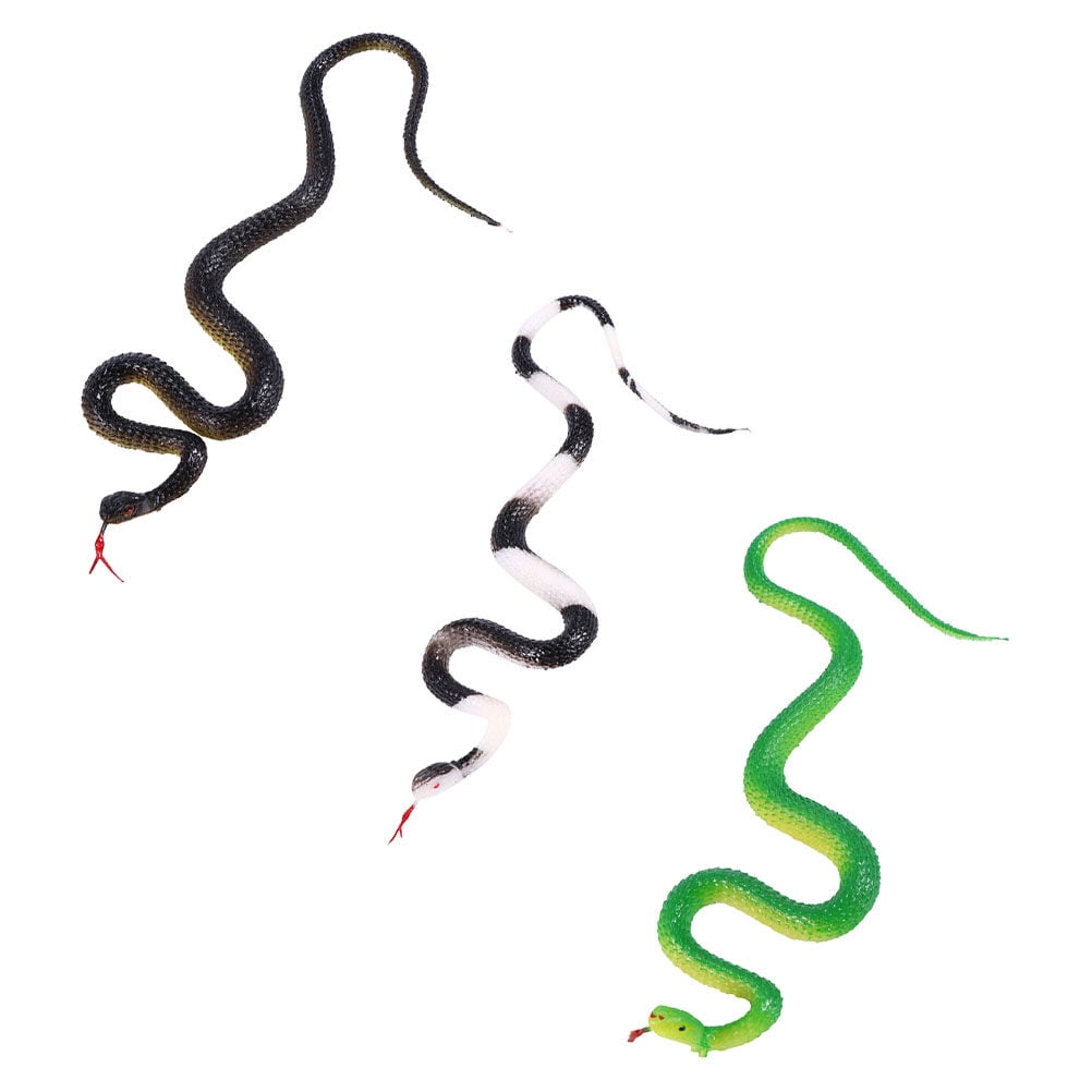 HINTRMENT 3Pcs Fake Snake Prank Toy Green Realistic Design Cat and for ...