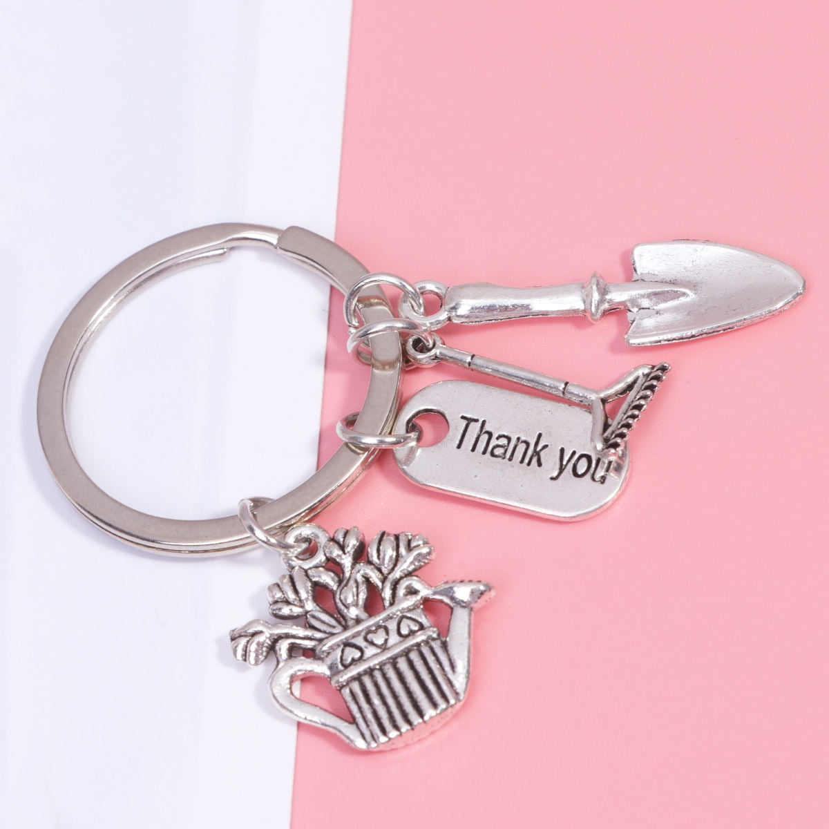 HINTRMENT 3Pcs Metal Keychain Mini Rake Shovel Kettle Pendant for ...
