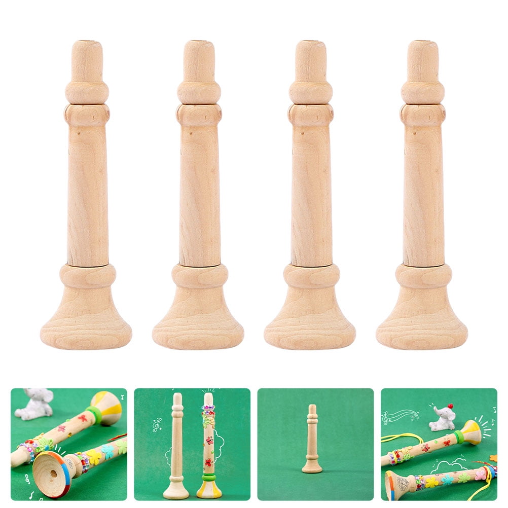 HINTRMENT 4Pcs DIY Wood Horns Light Brown for Kids and Adults - Walmart.com
