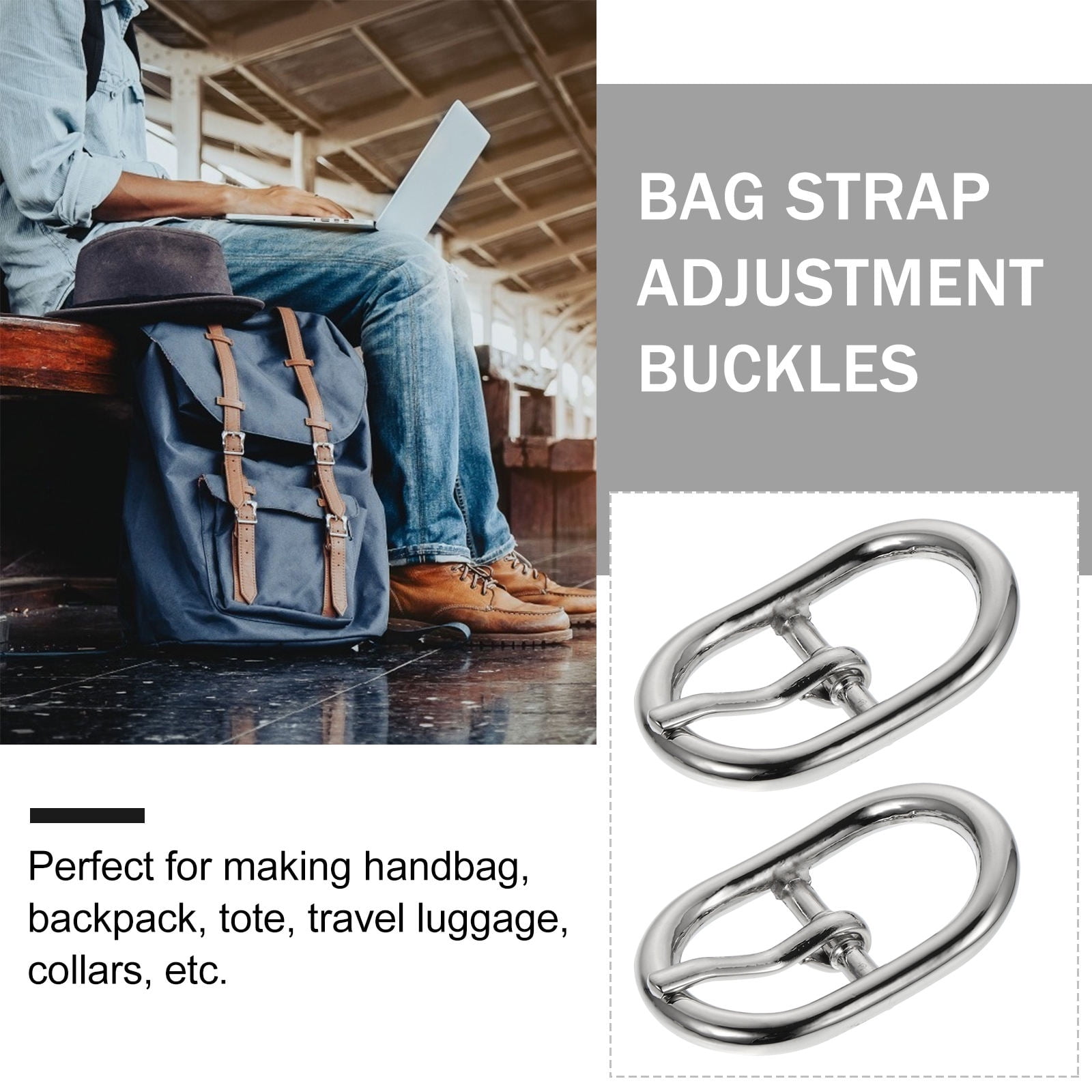 HINTRMENT 4Pcs Metal Strapping Buckles for Handbag and Backpack Strap ...