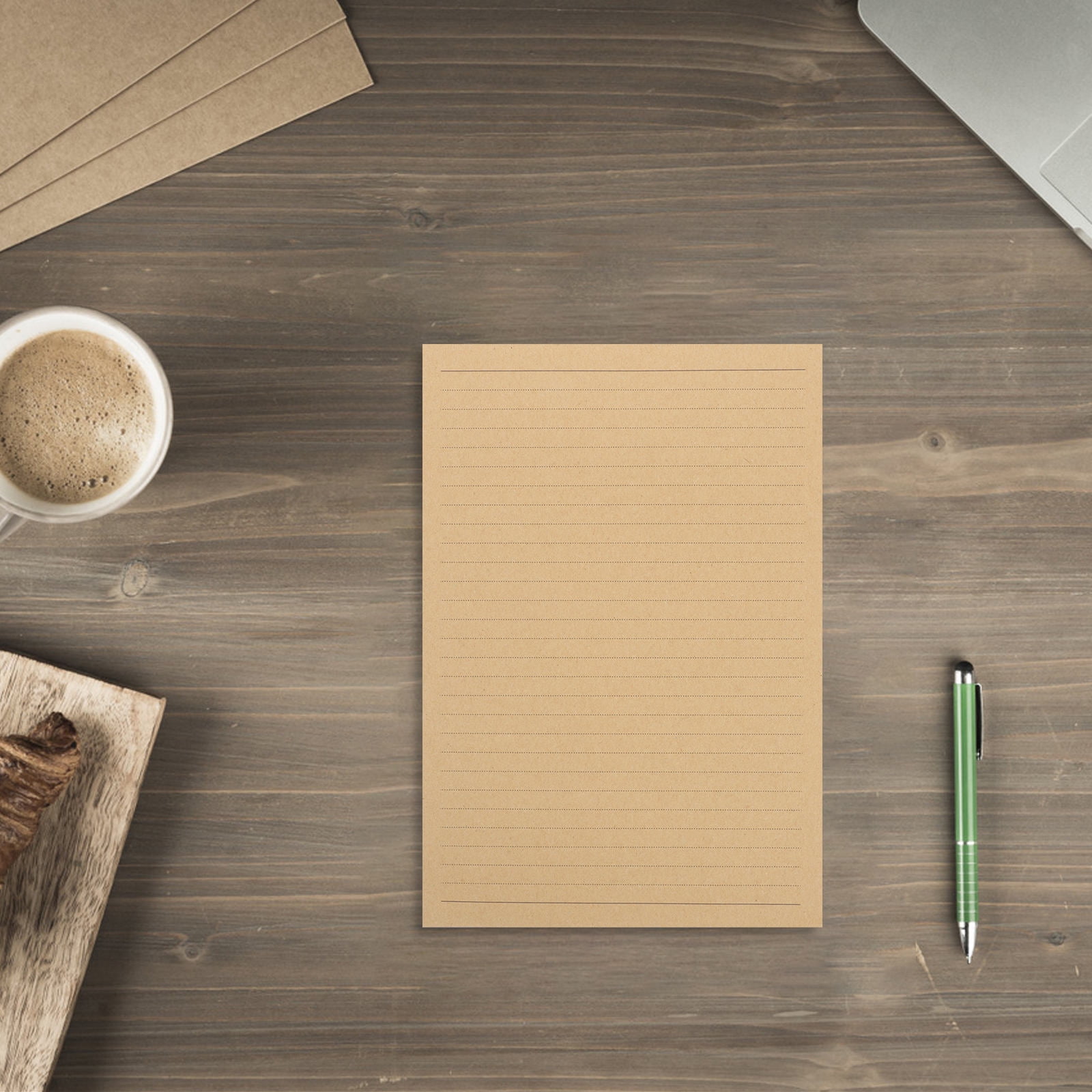 HINTRMENT 50 Sheets Letter Writing Paper With Light Brown For ...