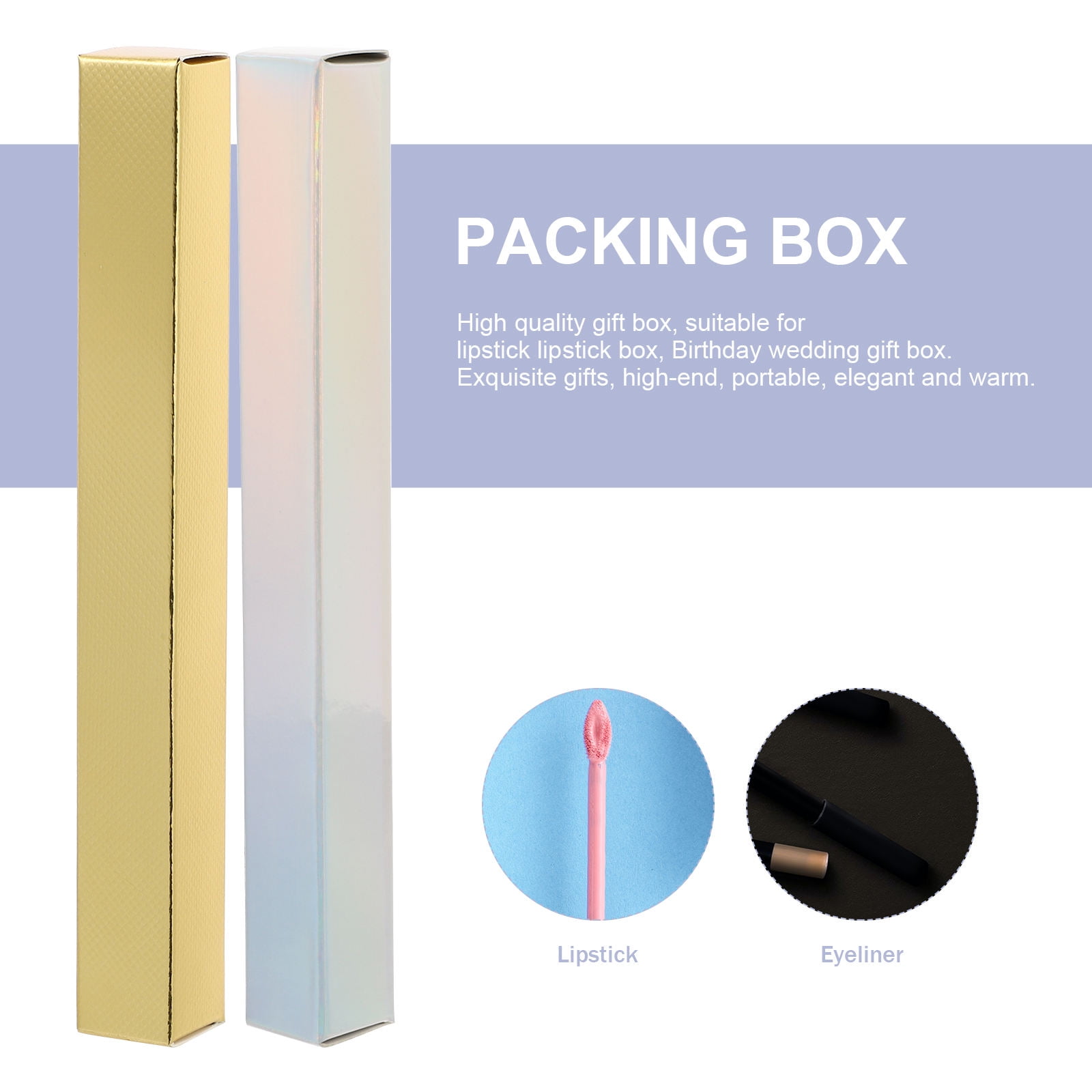 HINTRMENT 50Pcs Pen Packaging Lipstick Wrapping Box Silver Assorted ...