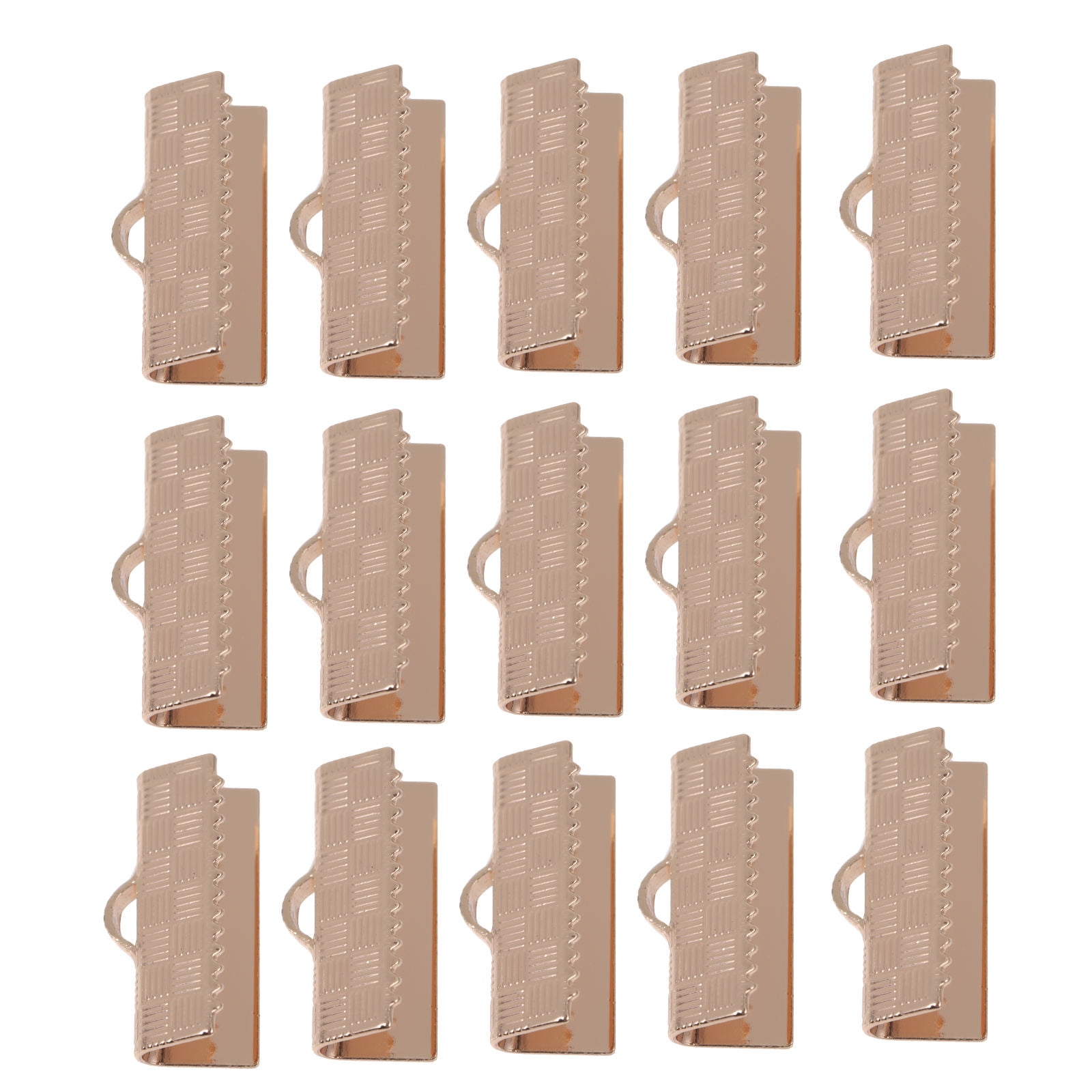 HINTRMENT 50Pcs Practical Design Golden Rectangular Copper Ribbon Ends ...