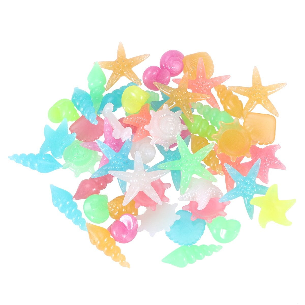 HINTRMENT 50Pcs Resin Luminous Shell Conch Assorted Color Aquarium Fish ...