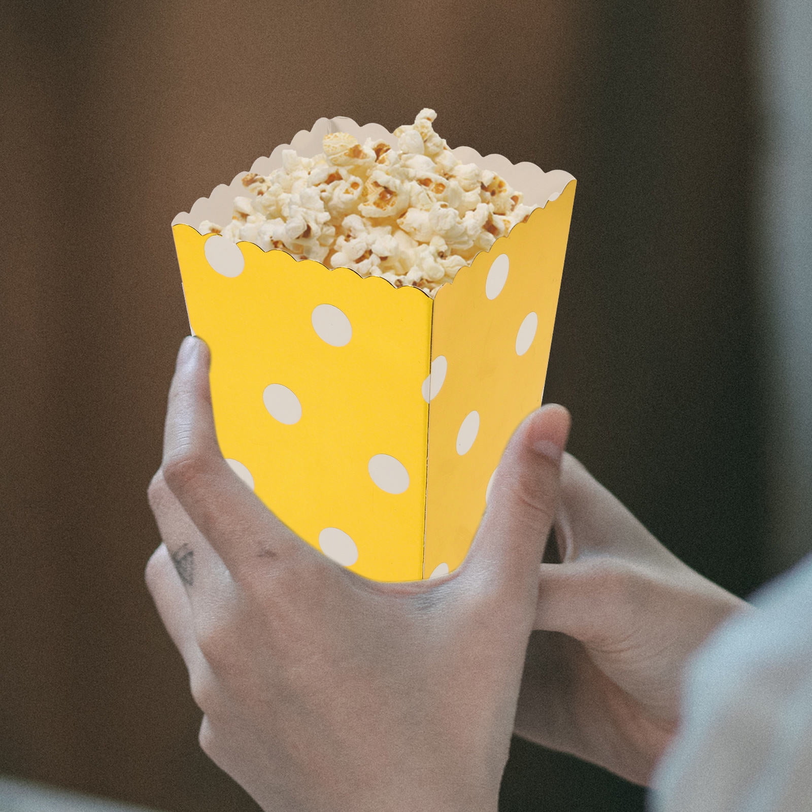 HINTRMENT 50Pcs Snack Packaging Box Golden Cardboard Popcorn Boxes ...