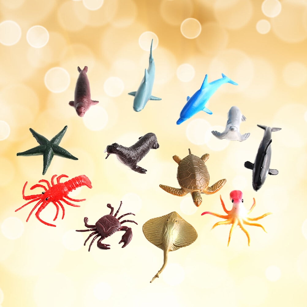 HINTRMENT 5Pack Plastic Sea Animal Figure Assorted Color Small Marine ...