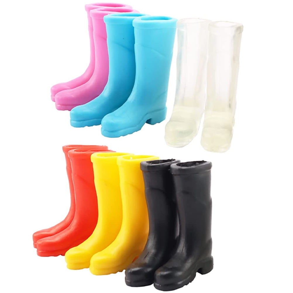 HINTRMENT 6 Pairs Mini Boots for DIY Scenes Assorted Color Plastic 1 ...