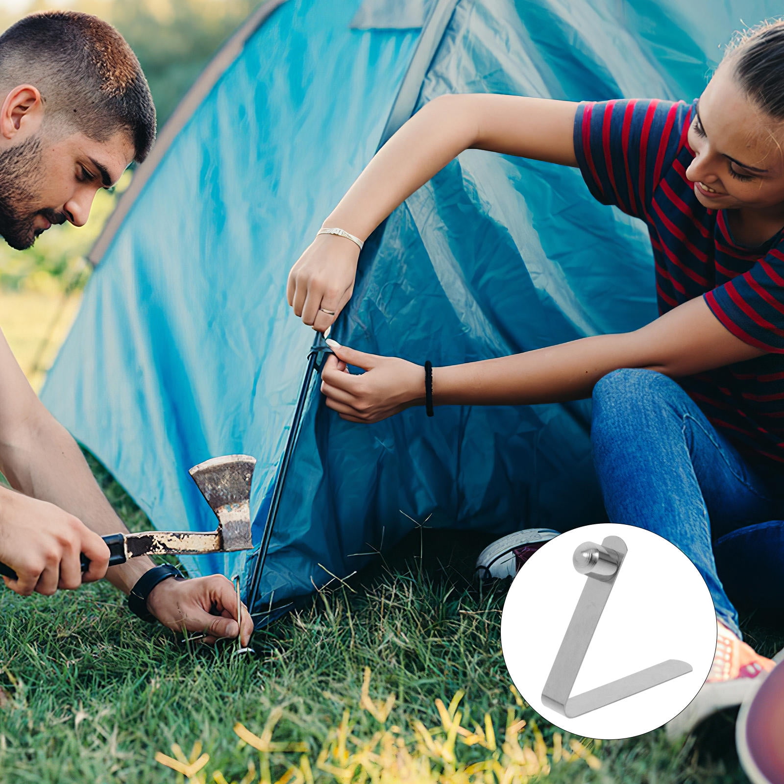 HINTRMENT 6Pcs Manganese Steel V-Shaped Spring Clips for Tent Poles and ...