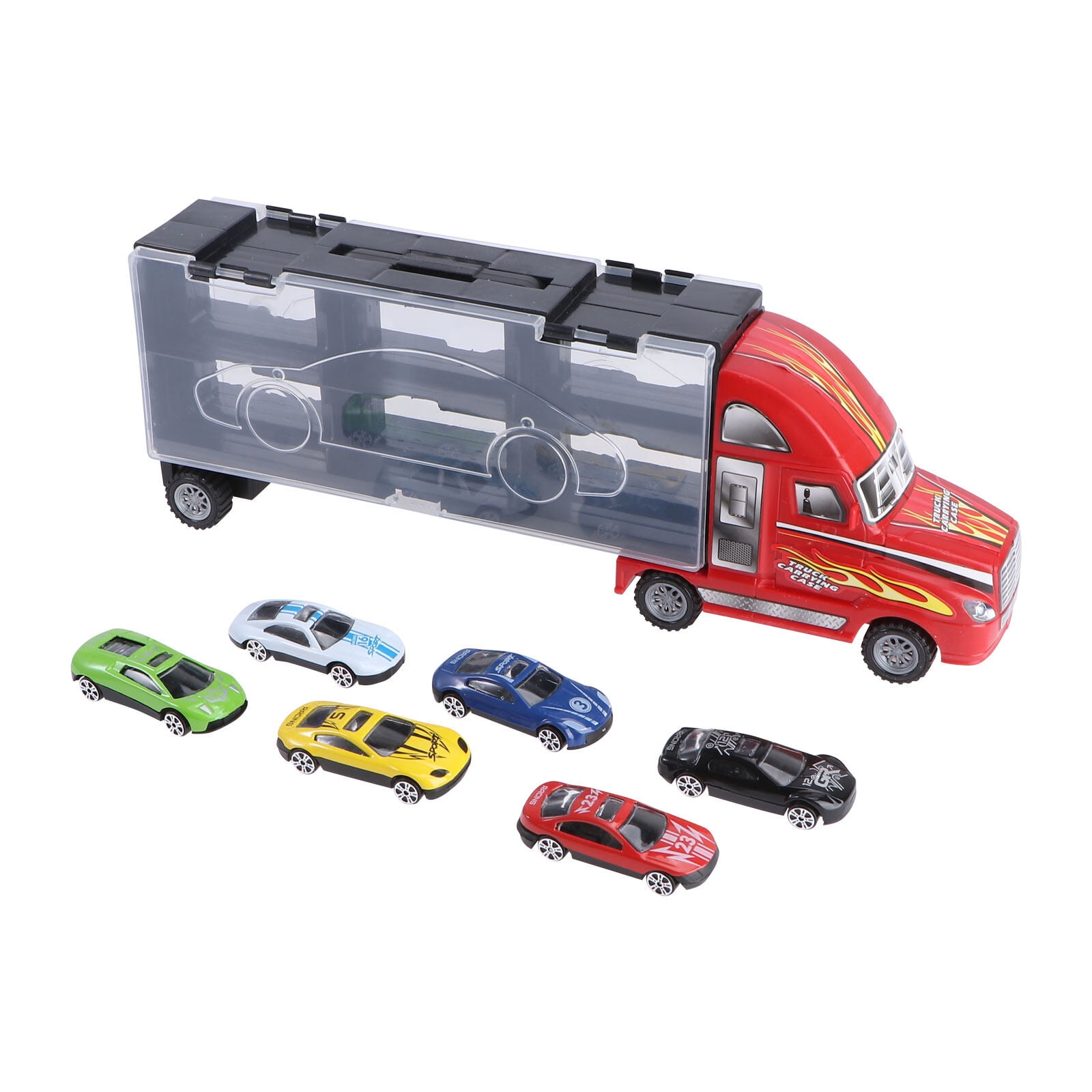 HINTRMENT 6Pcs Toy Car Model Pull Back Inertia Transport Truck Assorted ...