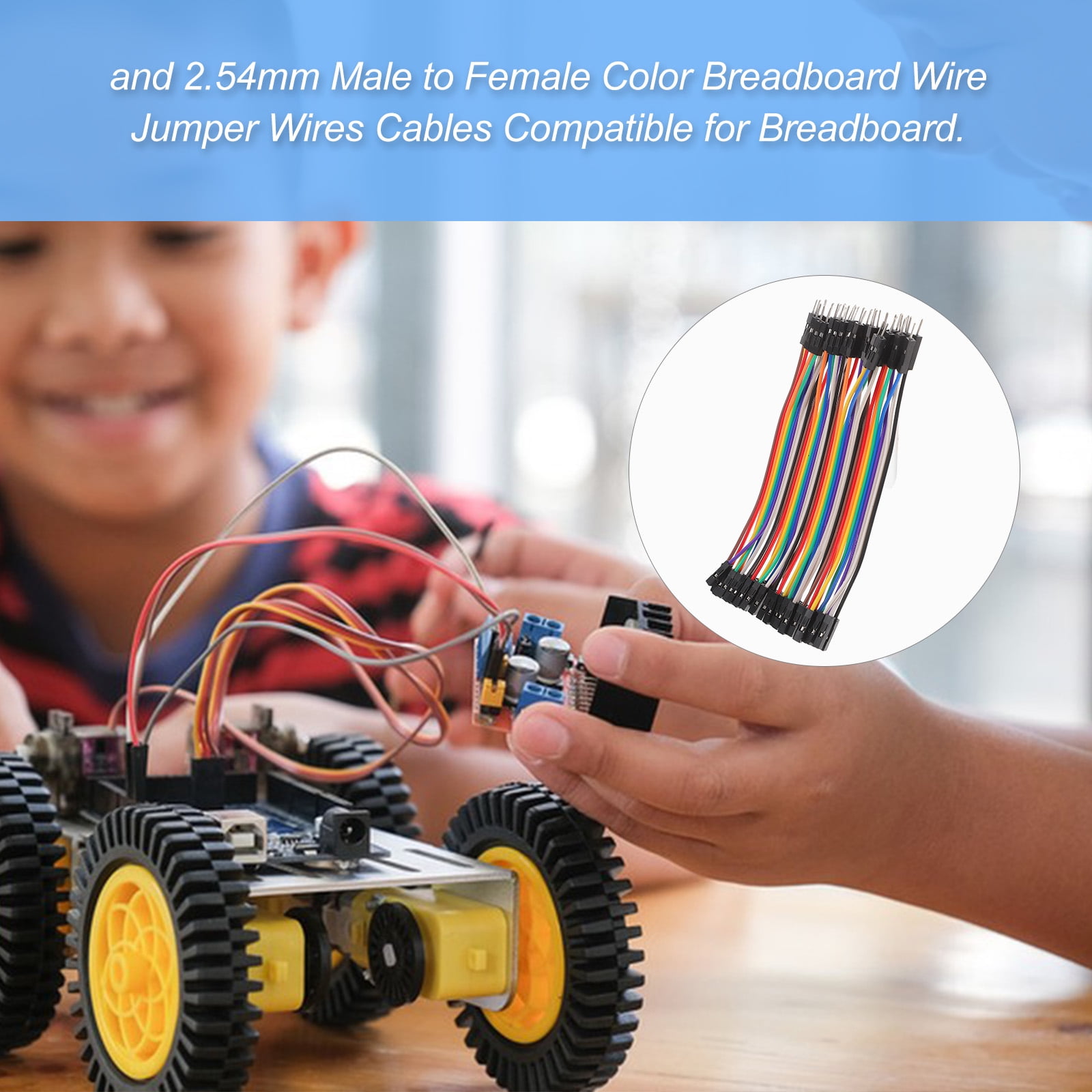 HINTRMENT Breadboard Jumper Wire 40Pcs Assorted Color Male to Female ...