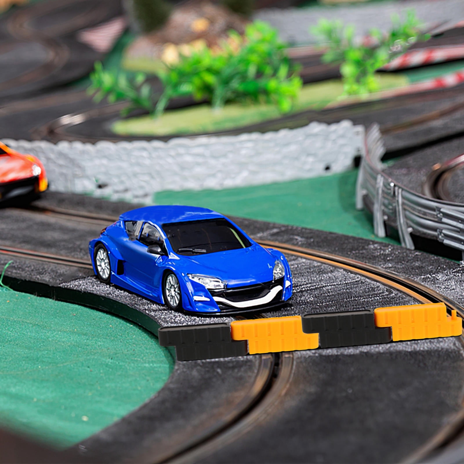 HINTRMENT Car Racing Road Barrier 16Set Black Yellow Miniature Fence ...