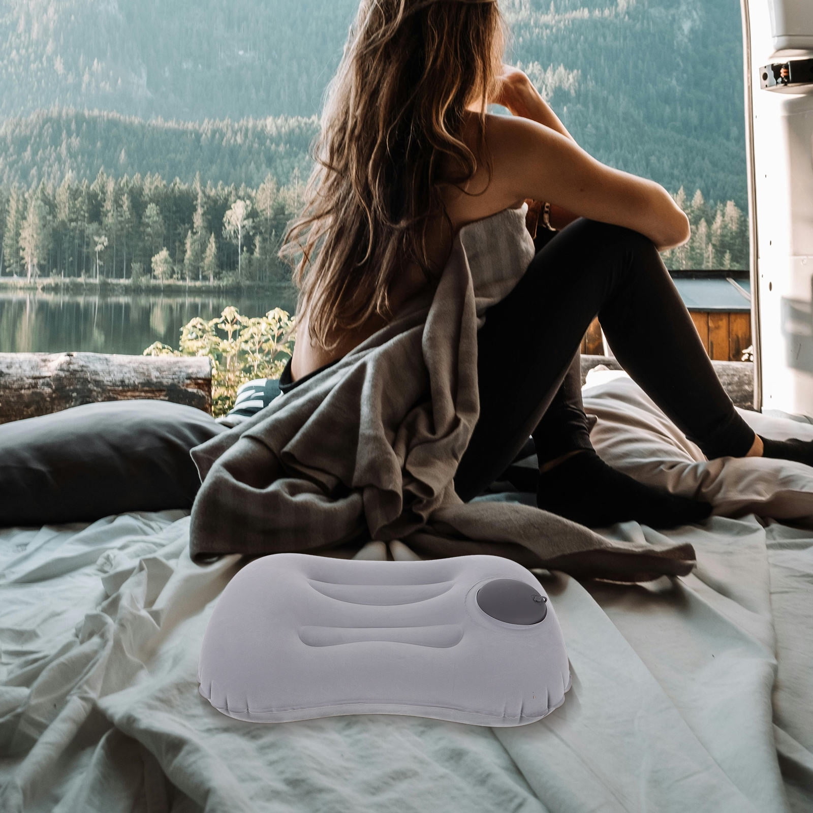 HINTRMENT Inflatable Pool Pillow 1Pack Flocking For Relaxation At The ...