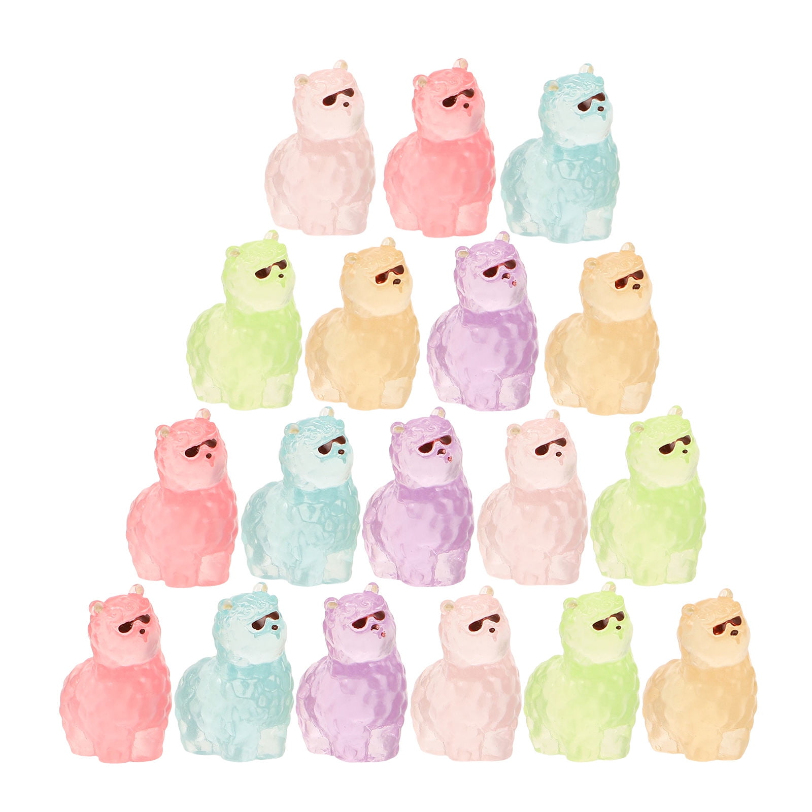 HINTRMENT Mini Alpaca Figurines 18Pcs Resin Glowing Animals For Diy ...