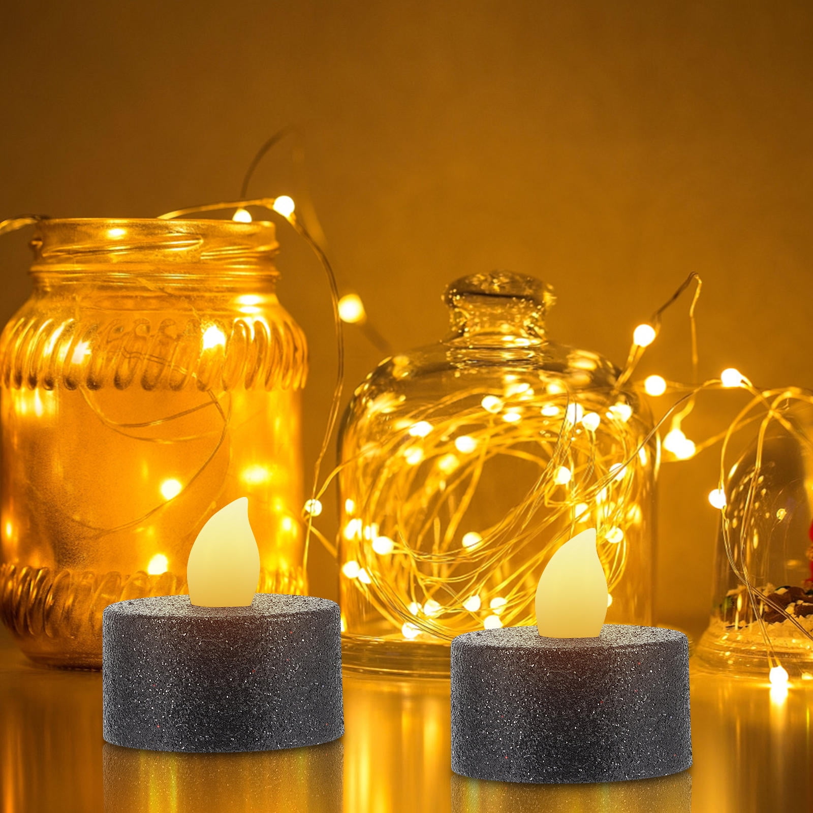 HINTRMENT Mini Tea Lights 12Pcs Plastic for Small Spaces and Accents ...