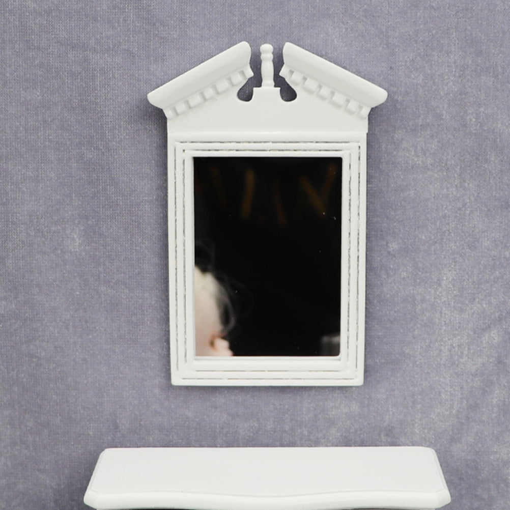 HINTRMENT Mini Wall Mirror 1Pcs Rectangular White For Living Room And ...