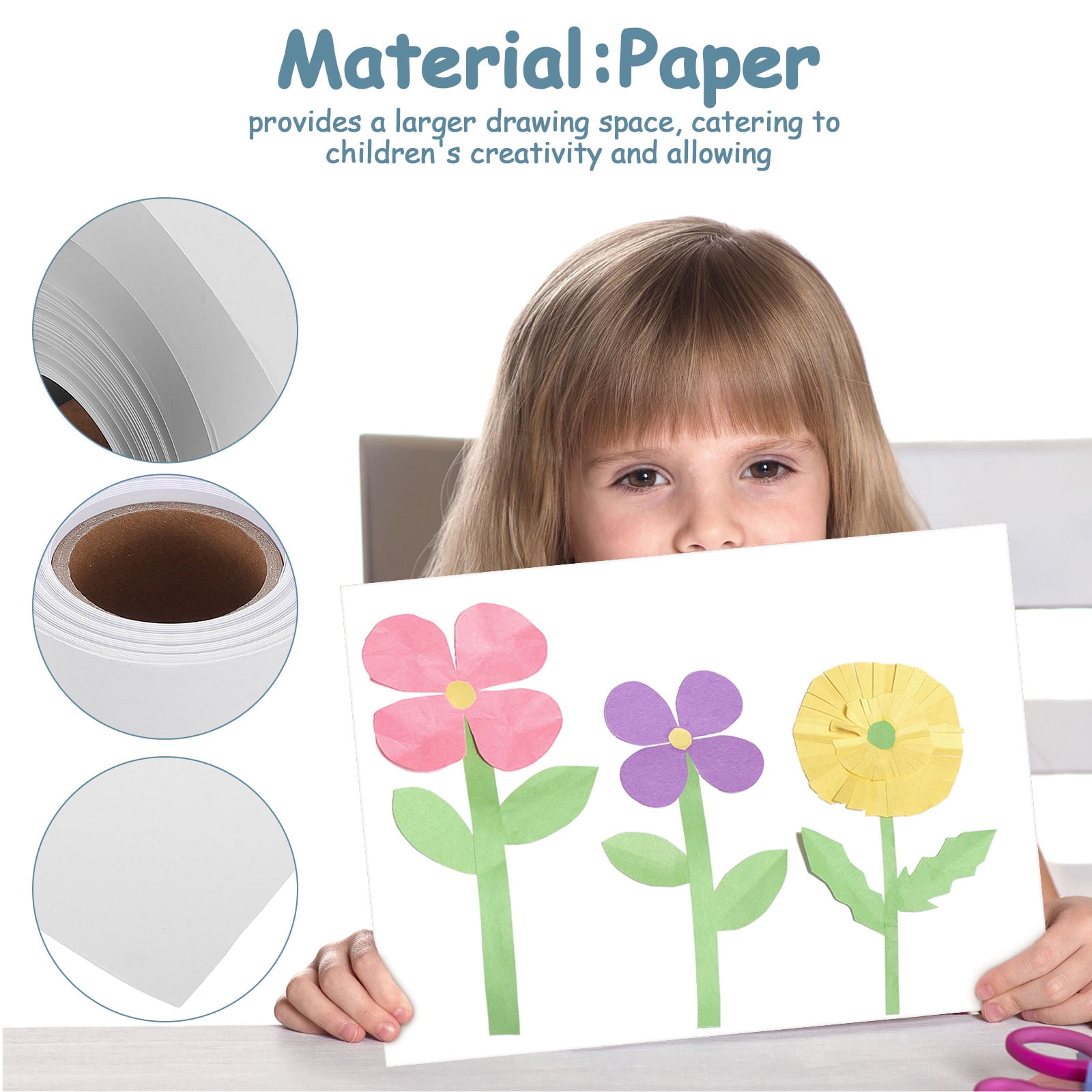 HINTRMENT White Paper For Wrapping 1Pcs Drawing Paper Roll Long Roll ...