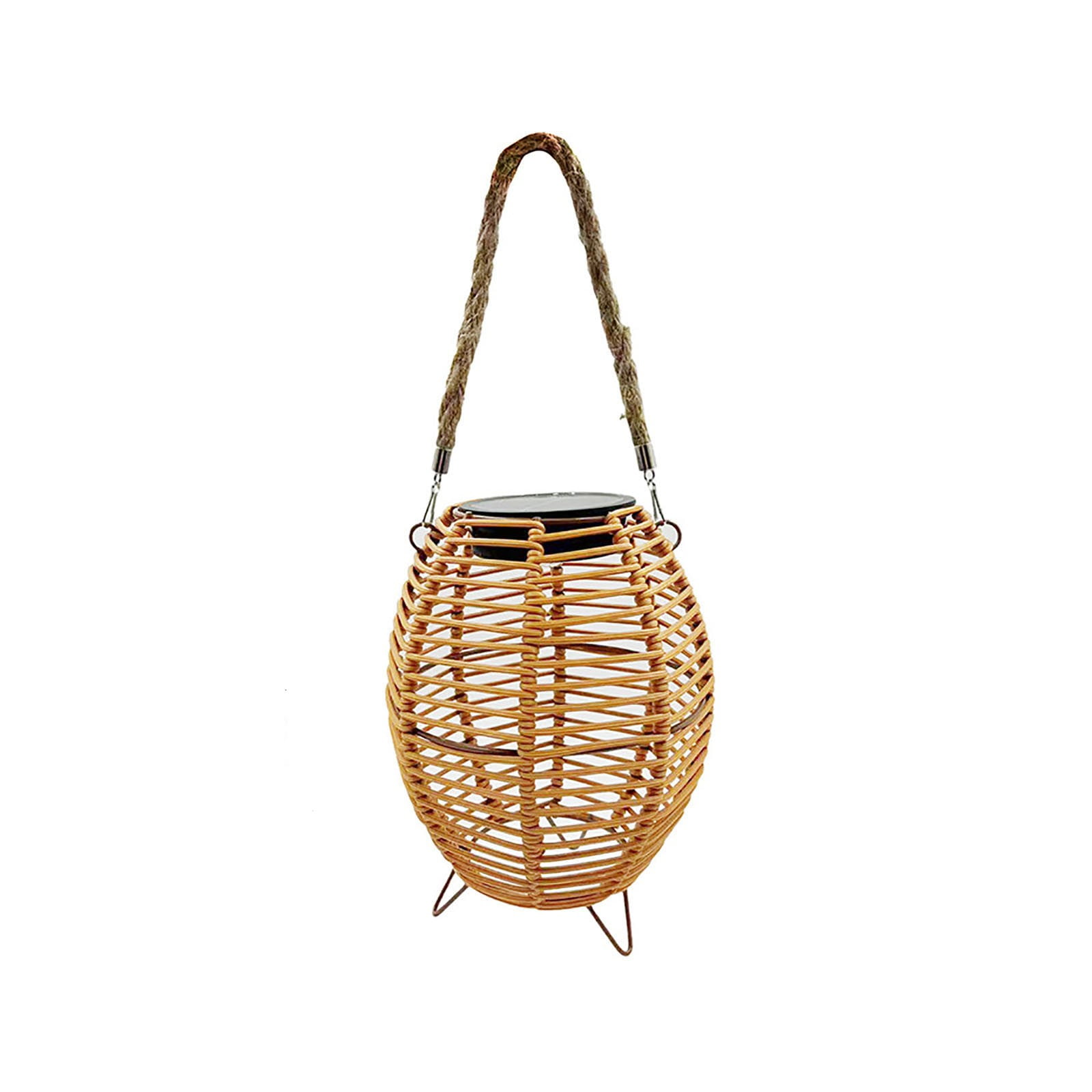 HINTSAN Rattan Solar Lanterns Outdoor,Hanging Solar Lights Waterproof ...
