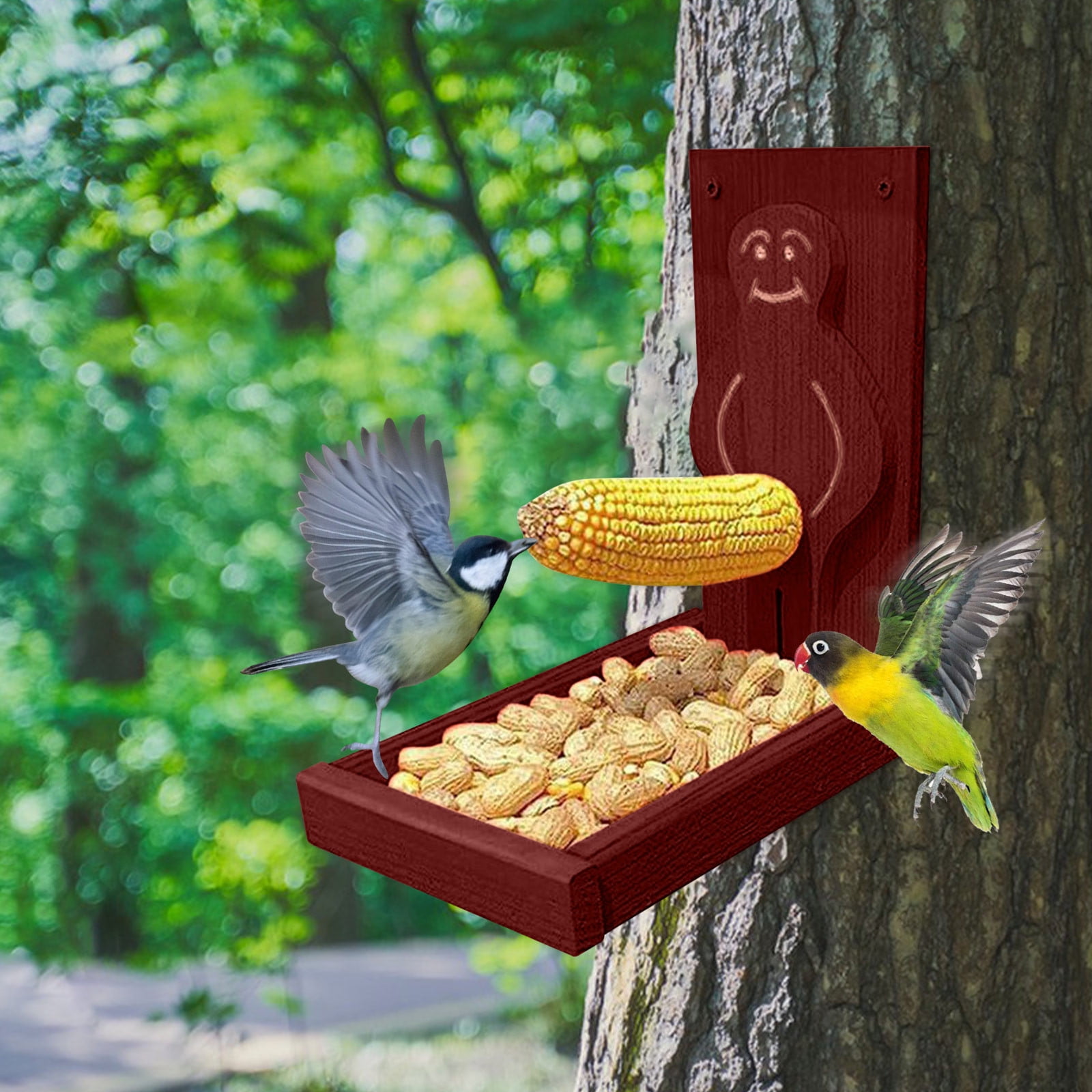 HINTSAN Squirrel Feeder for Outside and Garden, Funny Squirrel Picnic ...