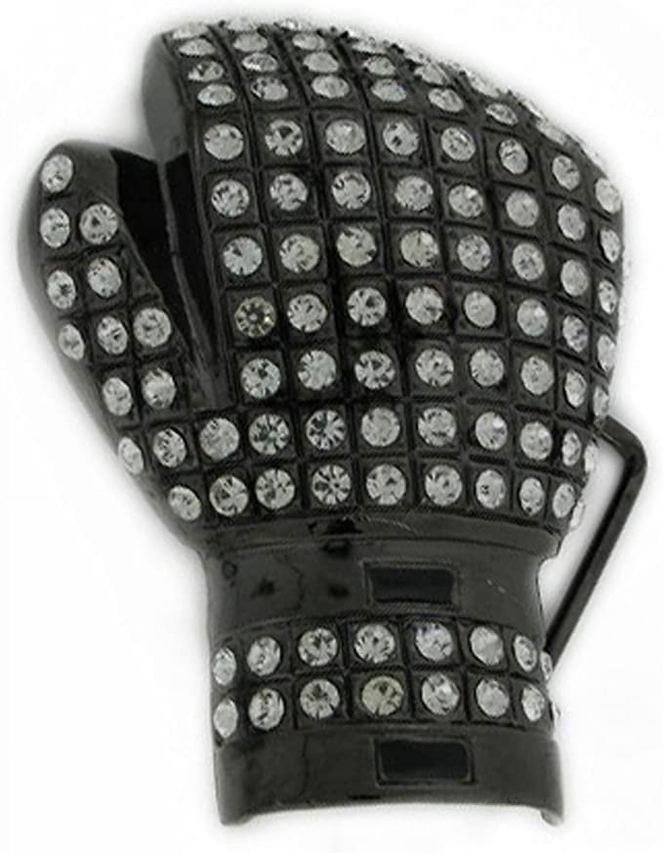 HIP HOP BLING ICED OUT Black Ice Tone Boxing Glove BELT BUCKLE ...