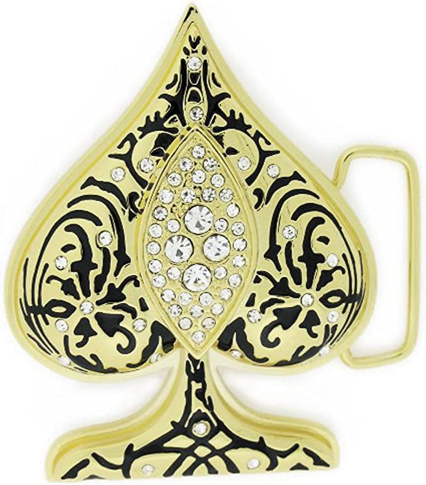 HIP HOP BLING ICED OUT Gold Tone Ace's of Spades BELT BUCKLE - Walmart.com