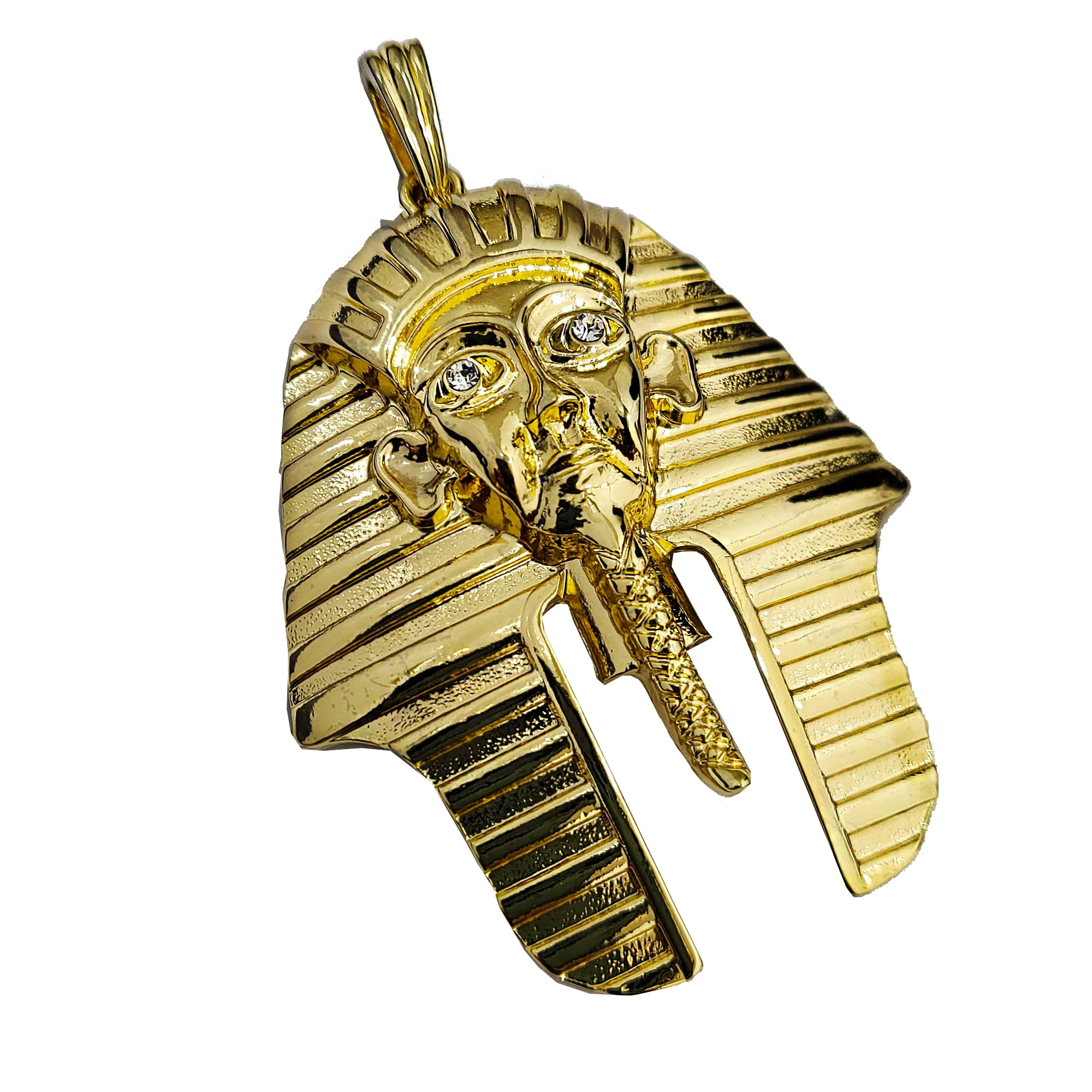 HIP HOP ICED GOLD PLATED EGYPTIAN PHARAOH KING TUT LARGE FASHION CHARM ...