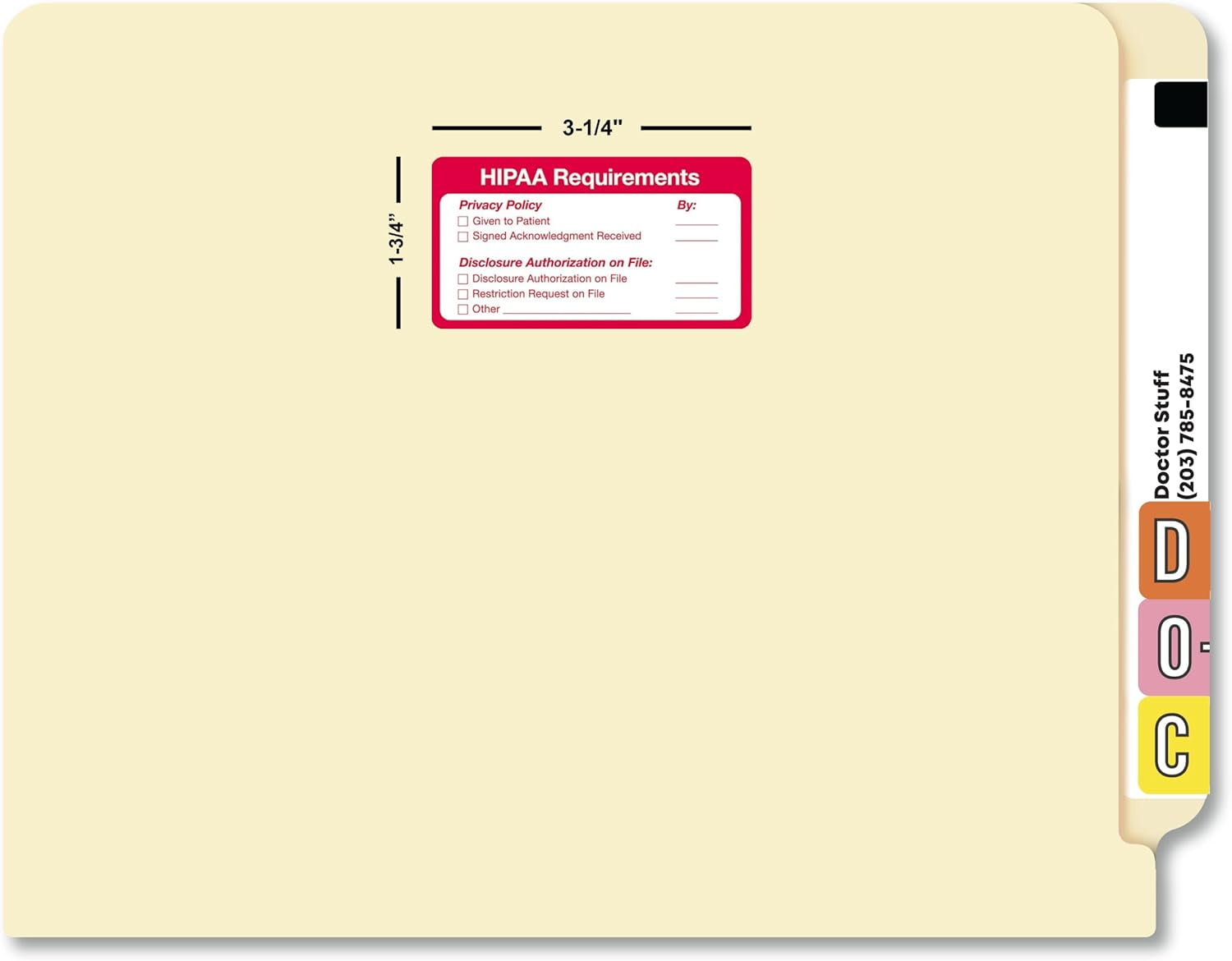 HIPAA Requirements Privacy Policy Compliance Labels, 3-1/4" x 1-3/4 ...