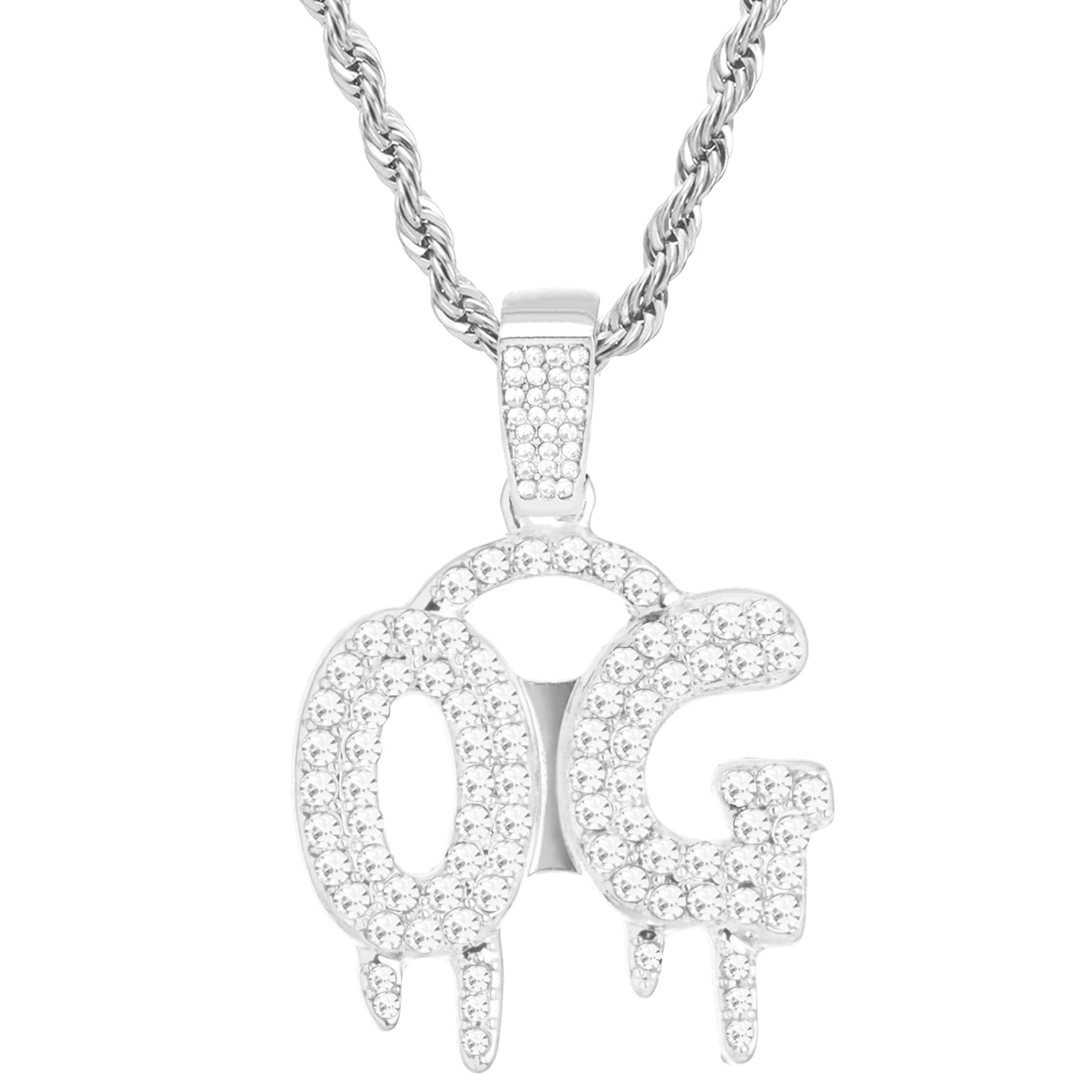 HIPHOP Rap Original Gangster Iced Out Silver Plated Dripping O.G Sign ...