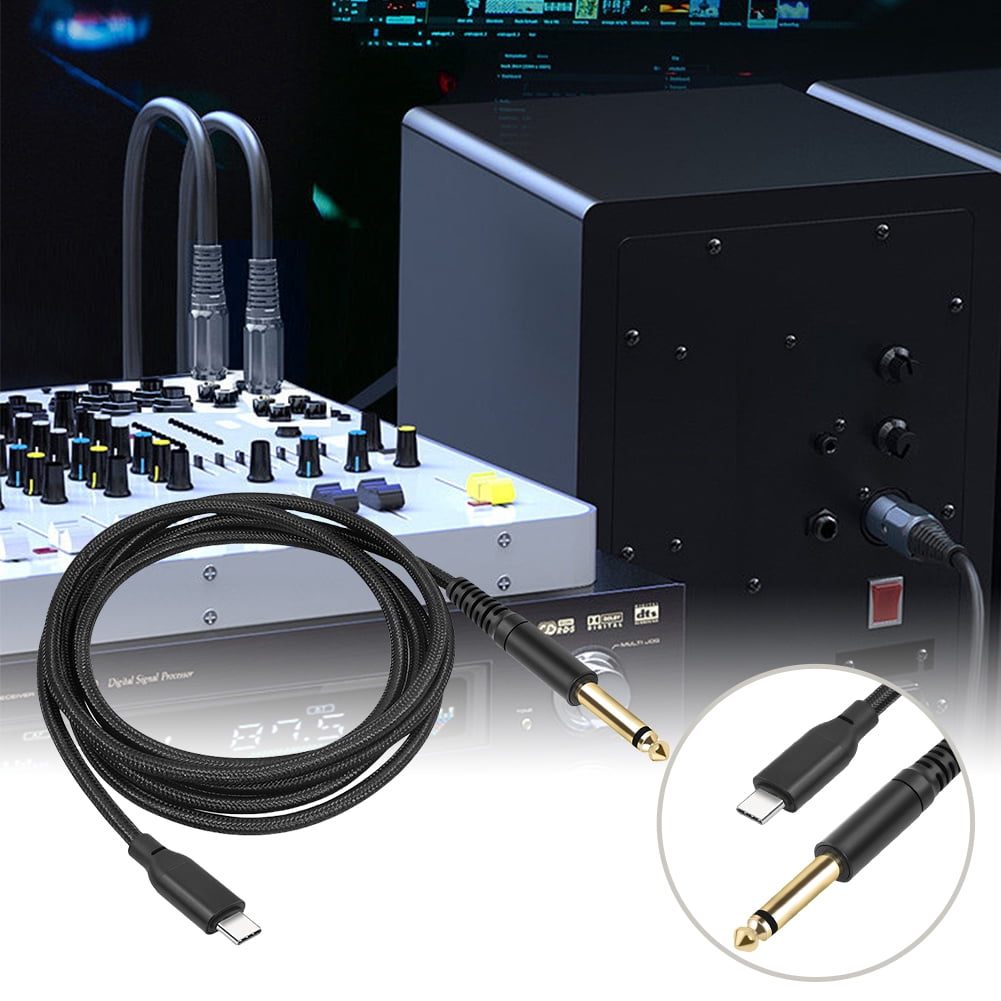 HIPKZ 1/2/3M Type C To 6.35mm Aux Jack Cord Gold-plated Connector 1/4 Inch Ts Guitar Audio Cable ...