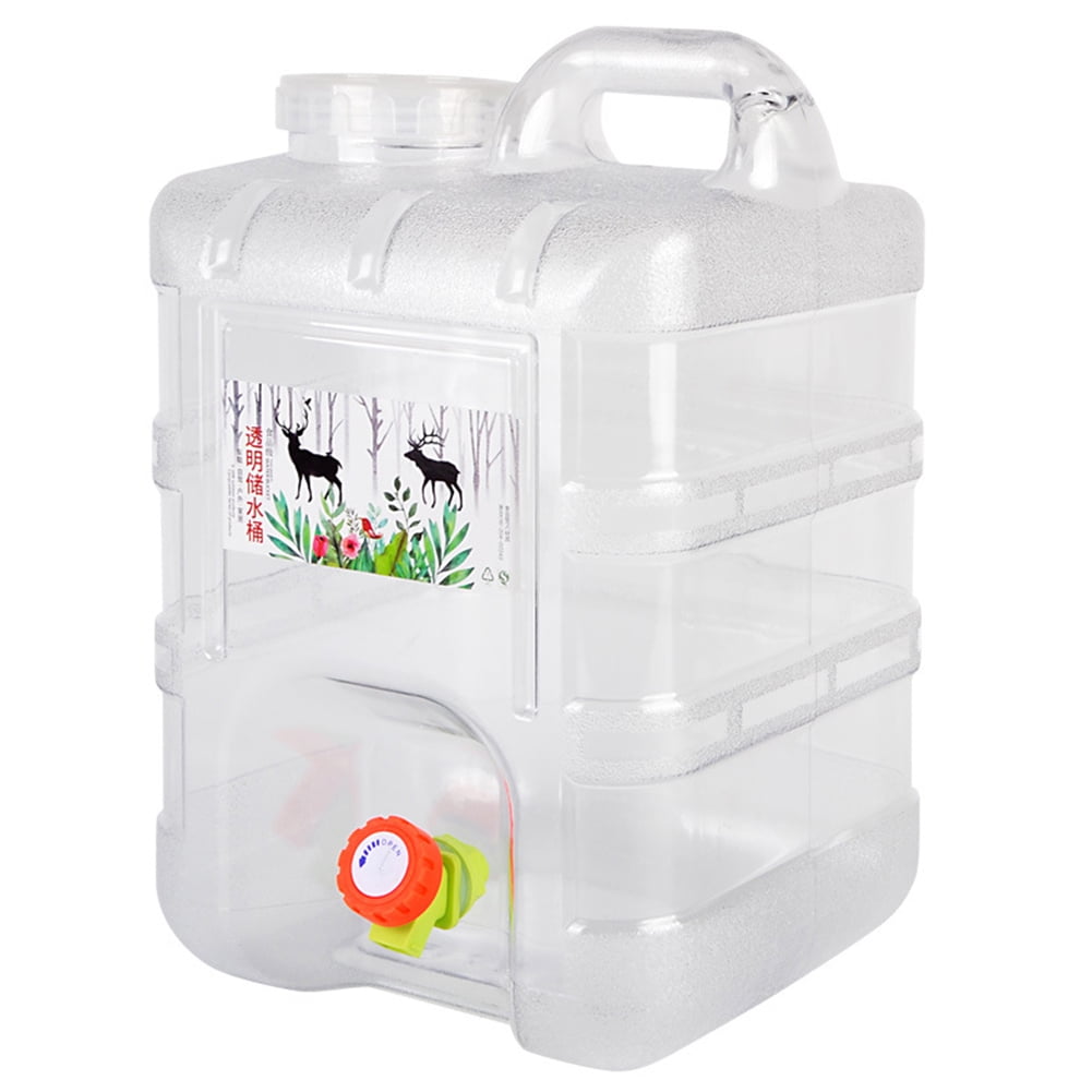 HIPKZ 10L/15L Outdoor Water Bucket PC with Faucet Driving Water Tank ...