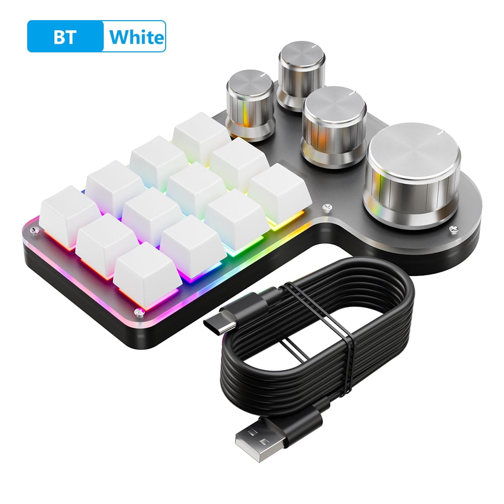 HIPKZ 12 Keys 4 Knobs Programming Macro Keyboard Rgb Usb Wired ...