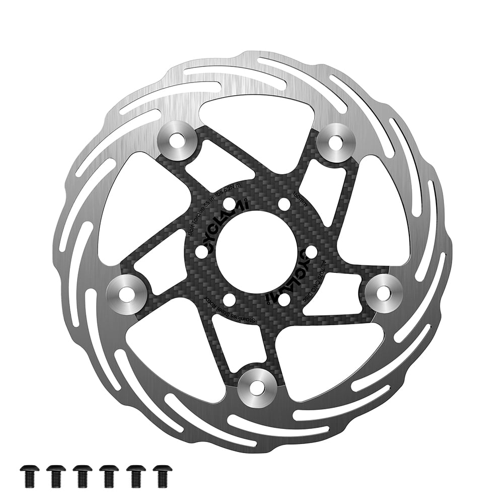 HIPKZ 180mm Brake Rotor 6 Holes Carbon Fiber Road Bike Center Disc ...