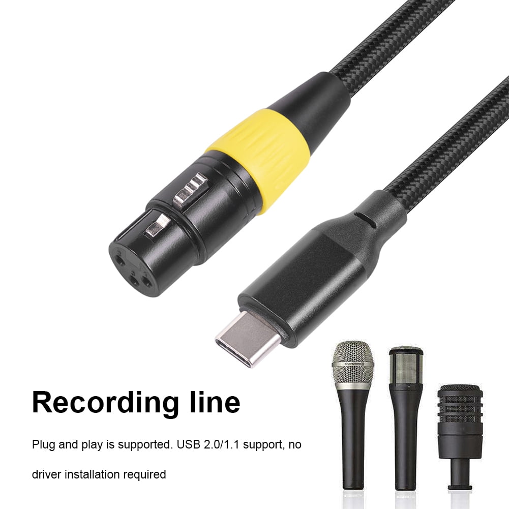 HIPKZ 2/3 Meter Male To Female Mic Adapter Cord Xlr Connector Type-c To ...