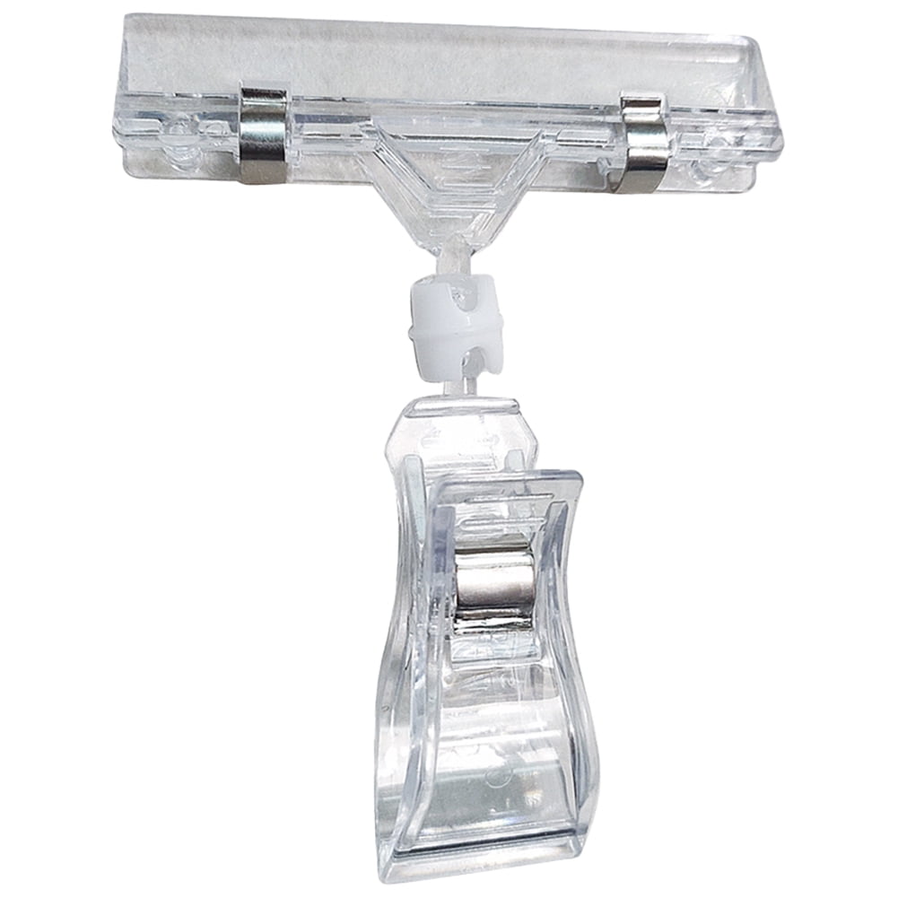 HIPKZ 25 Pcs Plastic Swivel Price Signs Clip Clear Double Head Display ...
