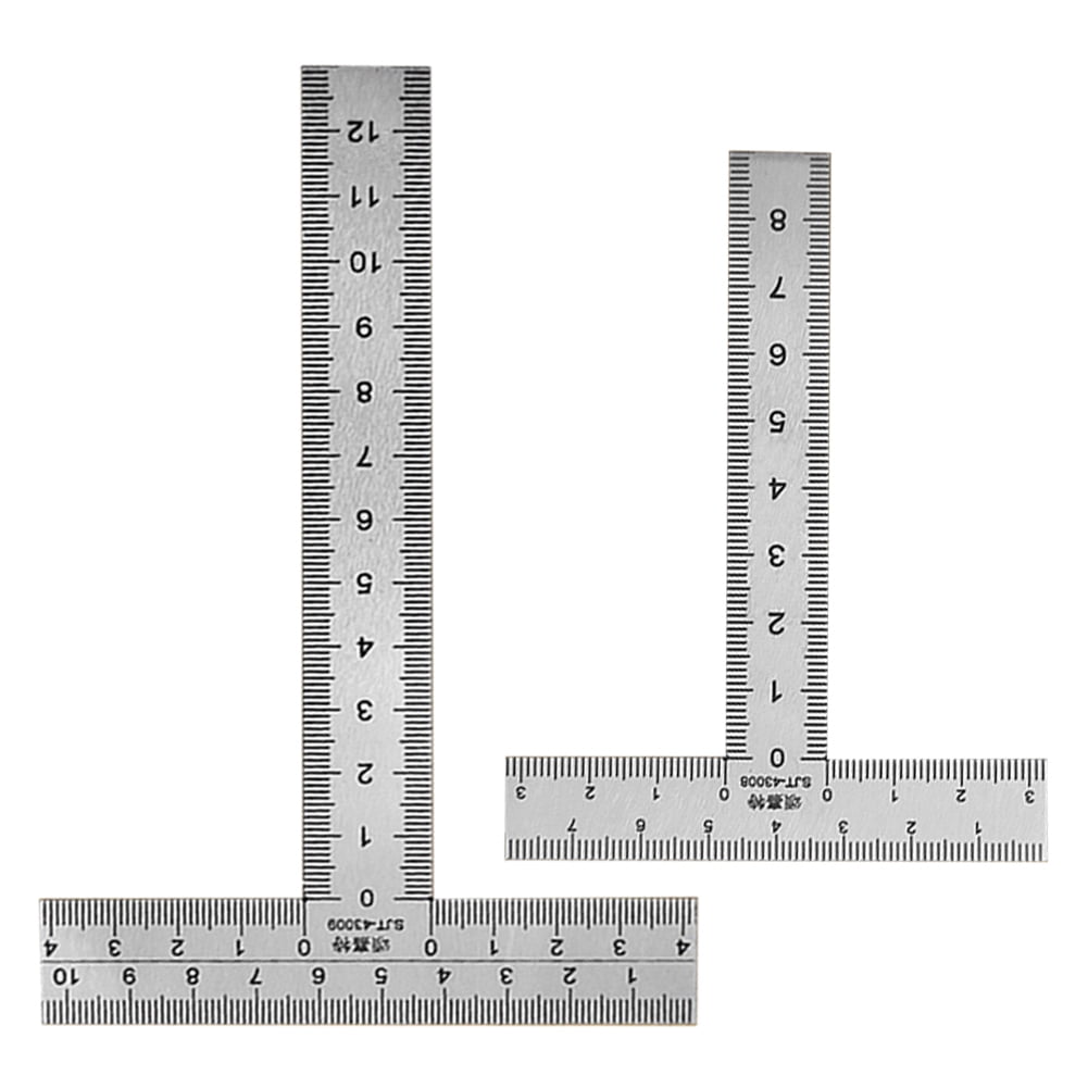 HIPKZ 2Pcs Building Tools Square Ruler Stainless Steel Architect Ruler ...