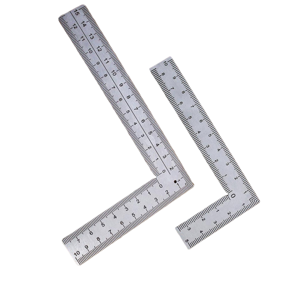 HIPKZ 2Pcs Measuring Layout Tool Stainless Steel Square 90 Turning ...