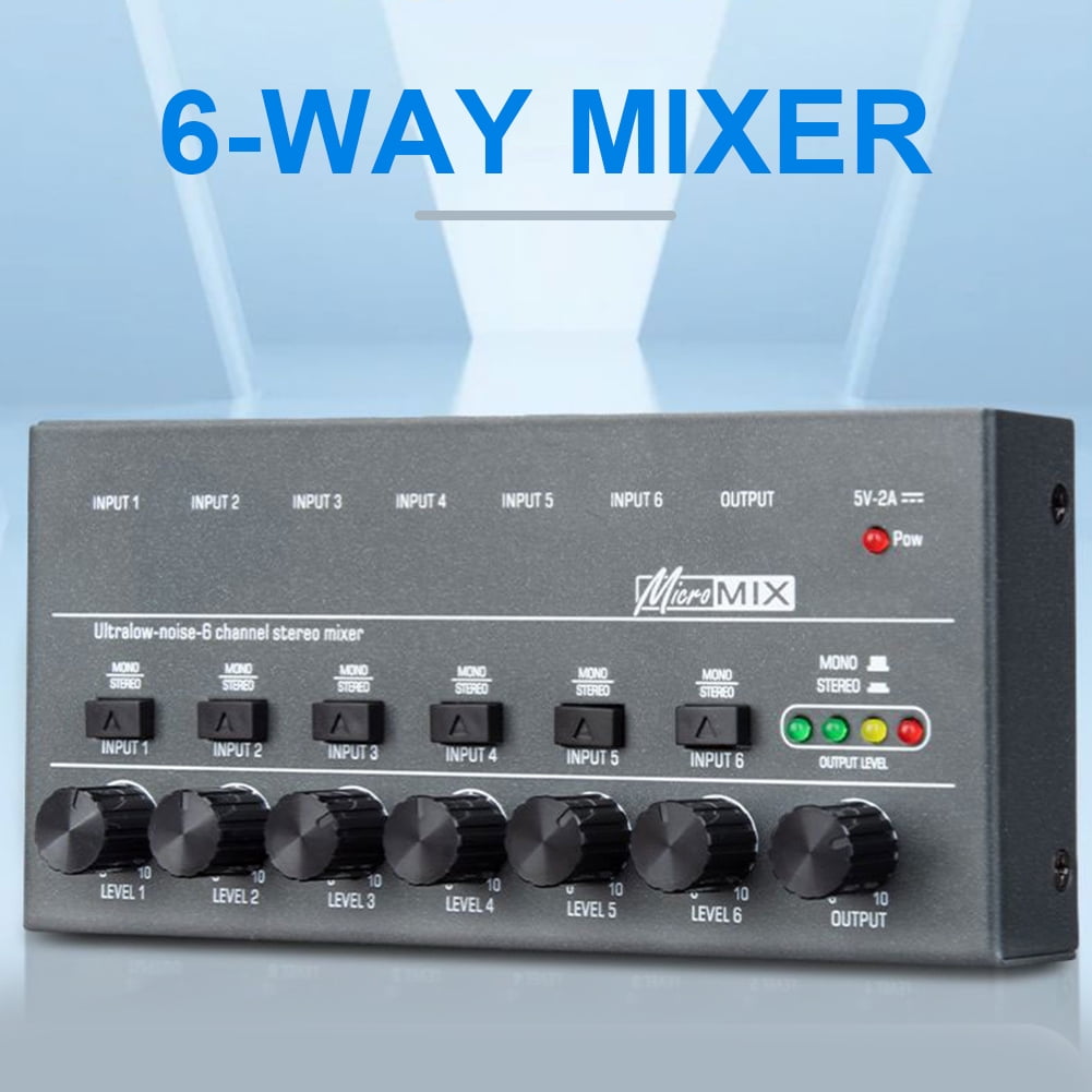 HIPKZ 4/6/8 Channels Mini Sound Mixer Ultra Low Noise Type-c 5V 2A ...
