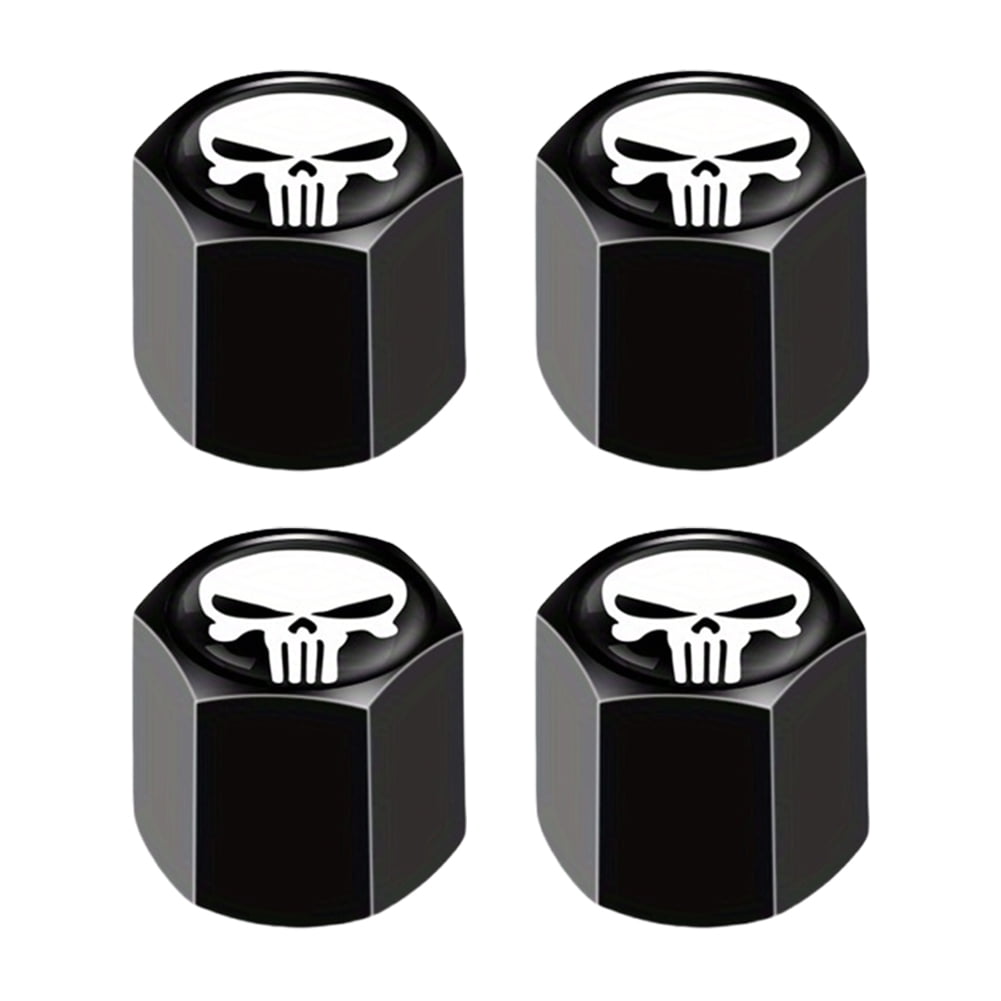 HIPKZ 4Pcs/Set Skull Airtight Dust Proof Covers Car Tire Anti-rust Air ...