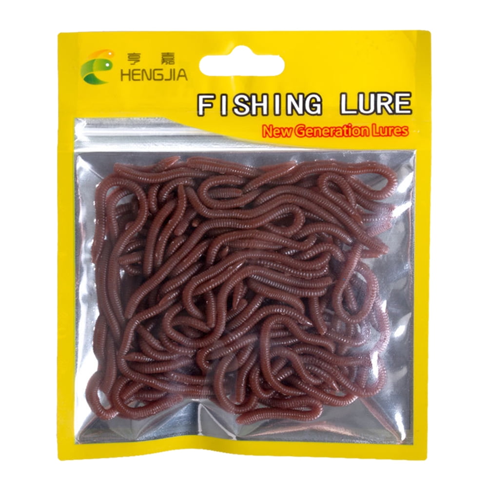 HIPKZ 50Pcs Simulation Earthworms Lure 80mm Lifelike Earthworm Fishing ...