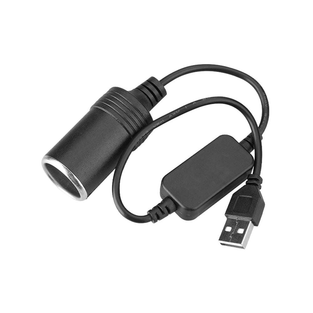 HIPKZ 5V Usb To 12V Car Converter Adapter Wired Controller Usb Male To Female Car Cigarette ...