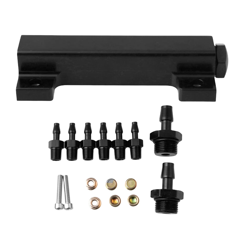 HIPKZ 6 Port Vacuum Block Intake Manifold Kit Aluminum Alloy Boost ...
