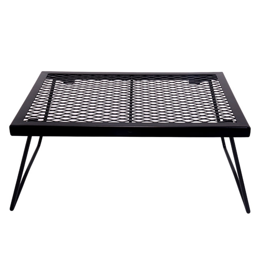 HIPKZ Campfire Grill Grate Folding Over Fire Camp Grill Heavy Duty Camp ...