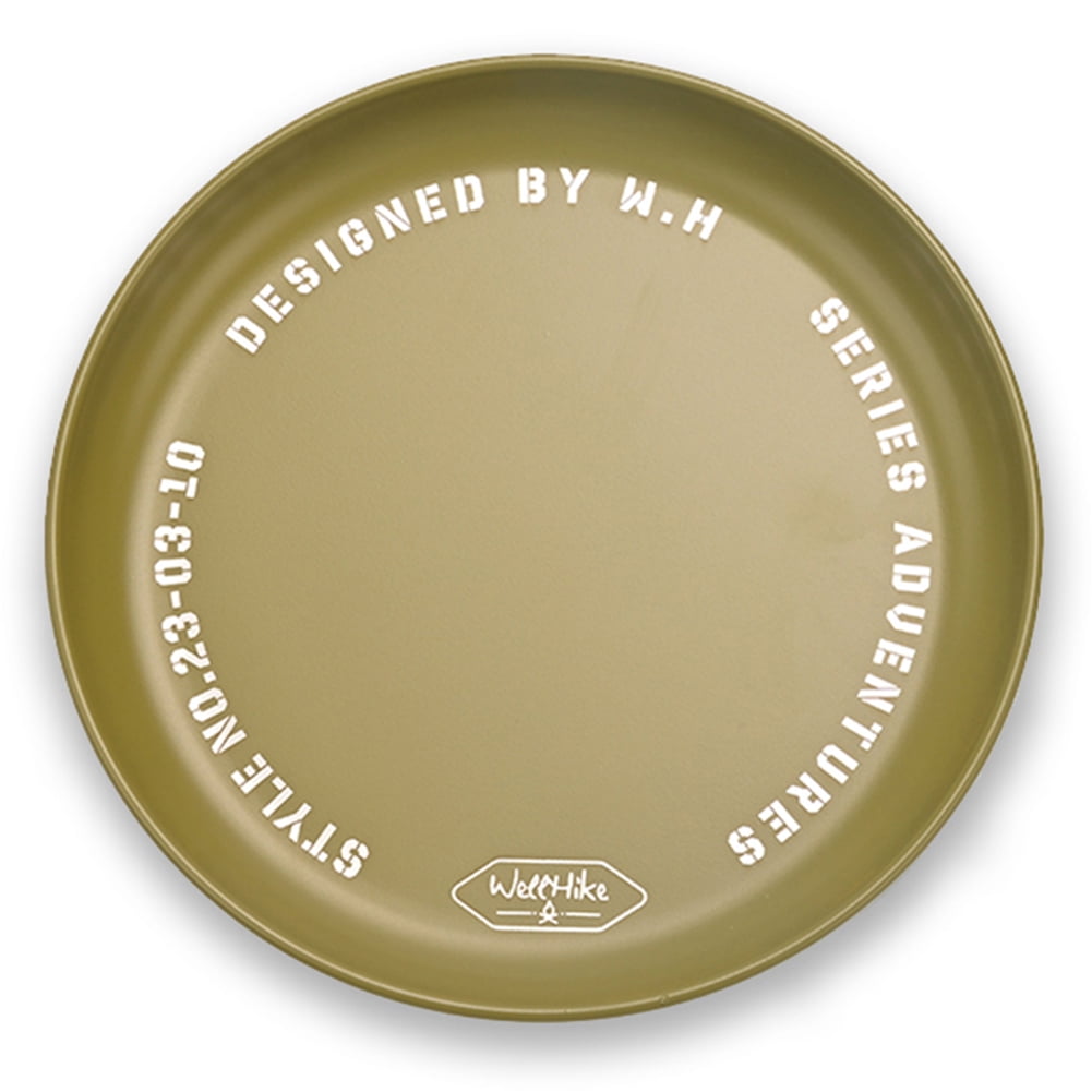 HIPKZ Camping Plates Tactical Dinner Plate Portable Metal Blackened ...