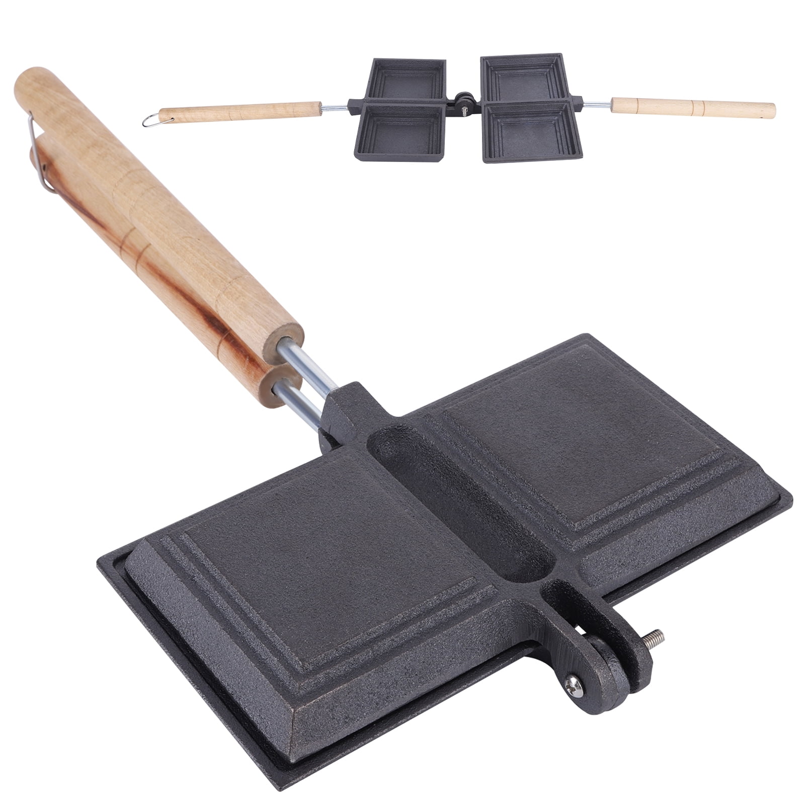 HIPKZ Cast Iron Sandwich Hand Toaster with Long Handle Sandwich Toaster ...